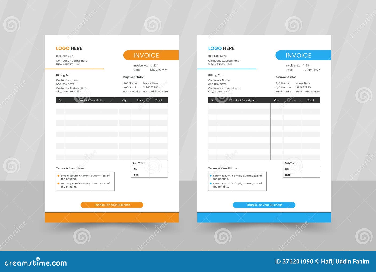 Simple Invoice Template Cartoon Vector | CartoonDealer.com #89798191