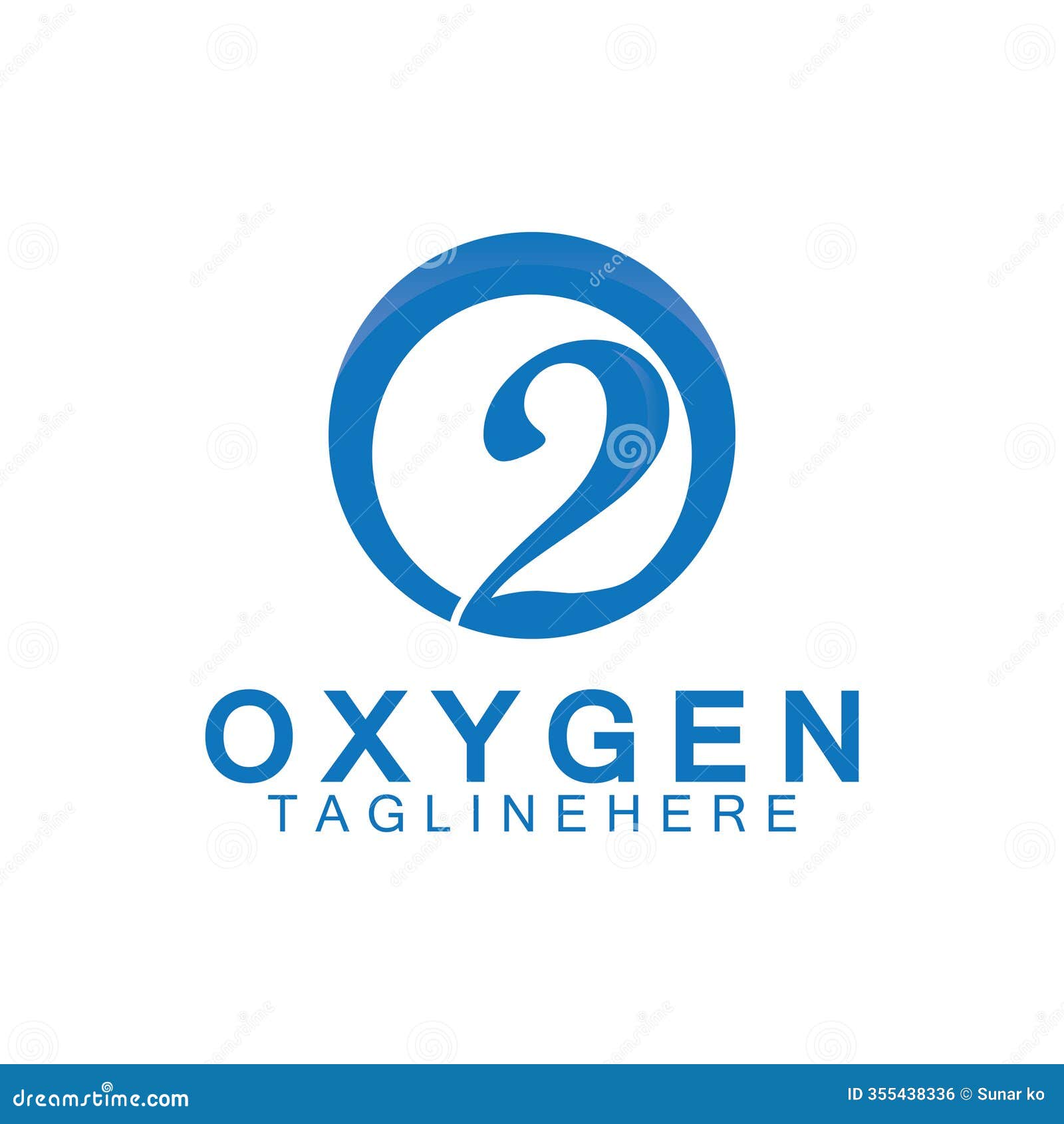 Creative and Simple Oxygen Icon Logo Design, O2, Initial O and Number 2 ...