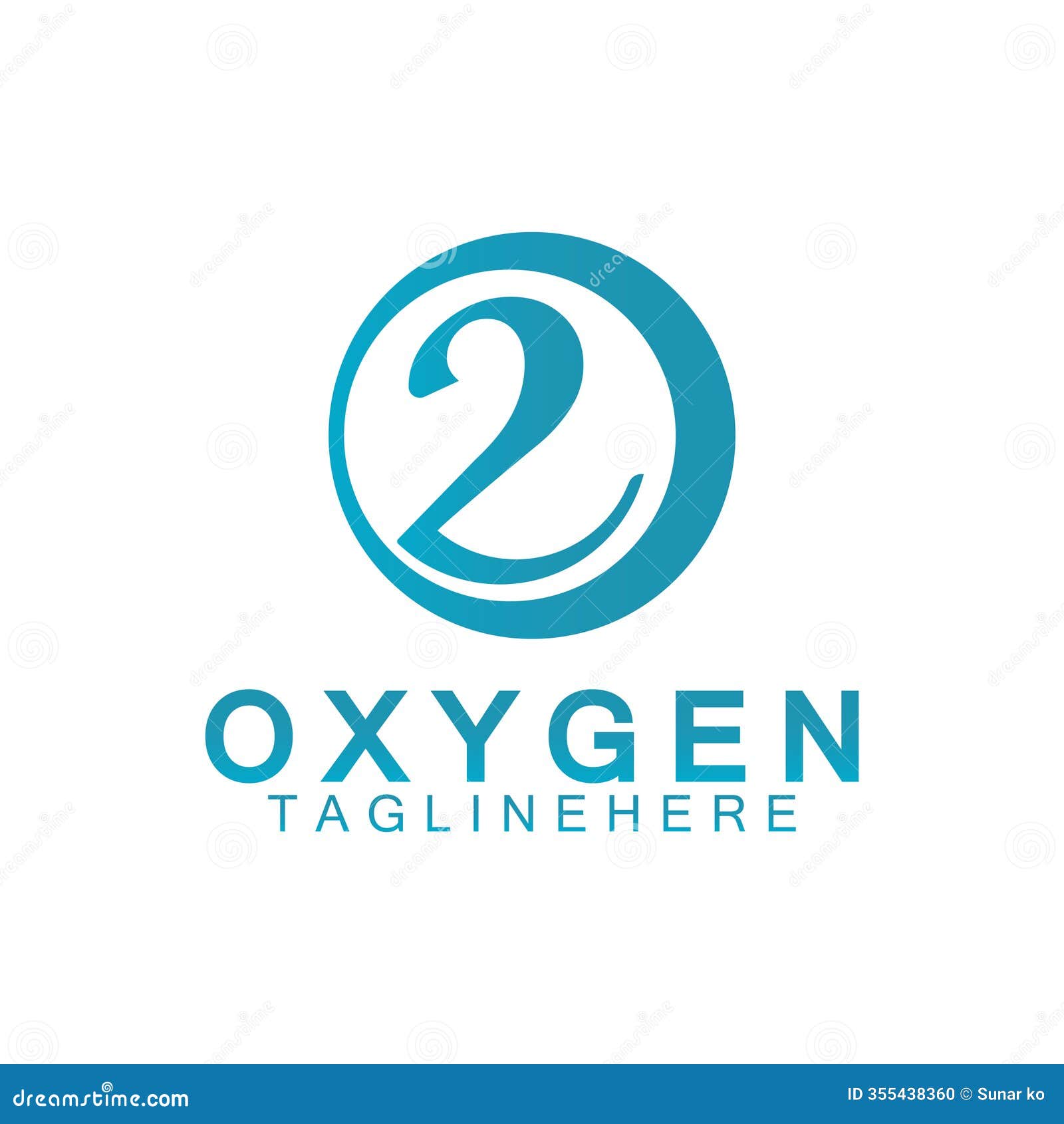 Creative and Simple Oxygen Icon Logo Design, O2, Initial O and Number 2 ...