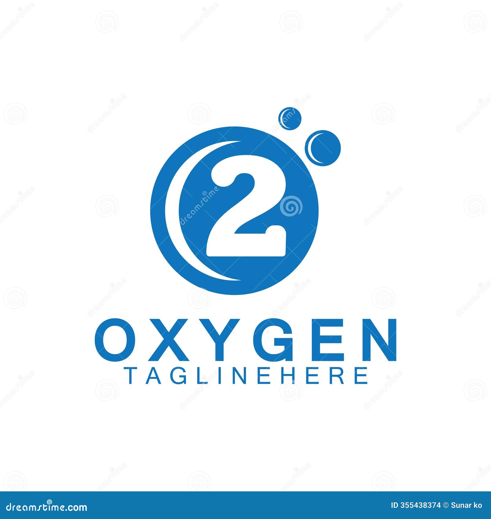 Creative and Simple Oxygen Icon Logo Design, O2, Initial O and Number 2 ...