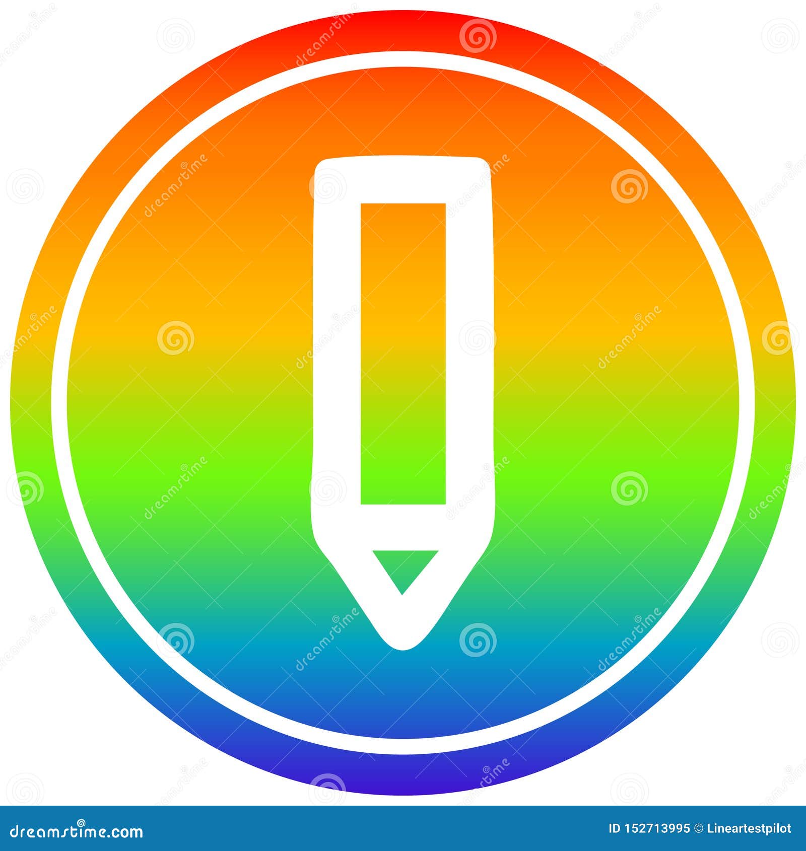 A Creative Simple Pencil Circular in Rainbow Spectrum Stock Vector ...