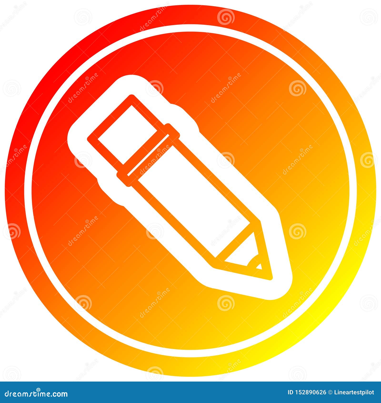 A Creative Simple Pencil in Hot Gradient Spectrum Stock Vector ...