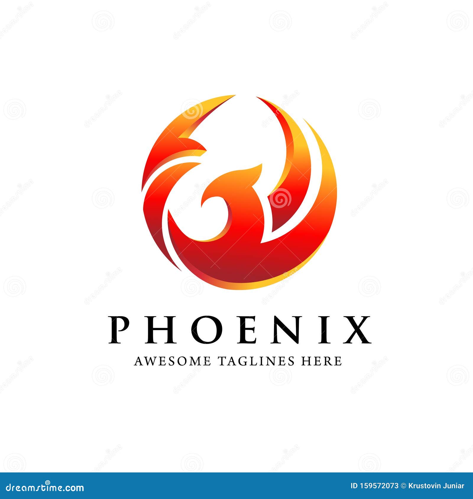 Simple Phoenix Bird Circle Logo Stock Vector - Illustration of element ...