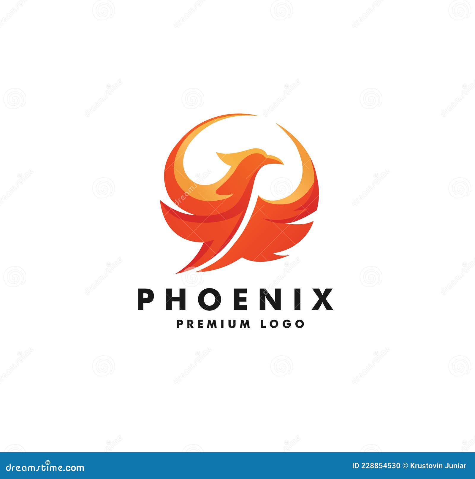 Creative Simple Phoenix Bird Circle Logo Stock Vector - Illustration of ...