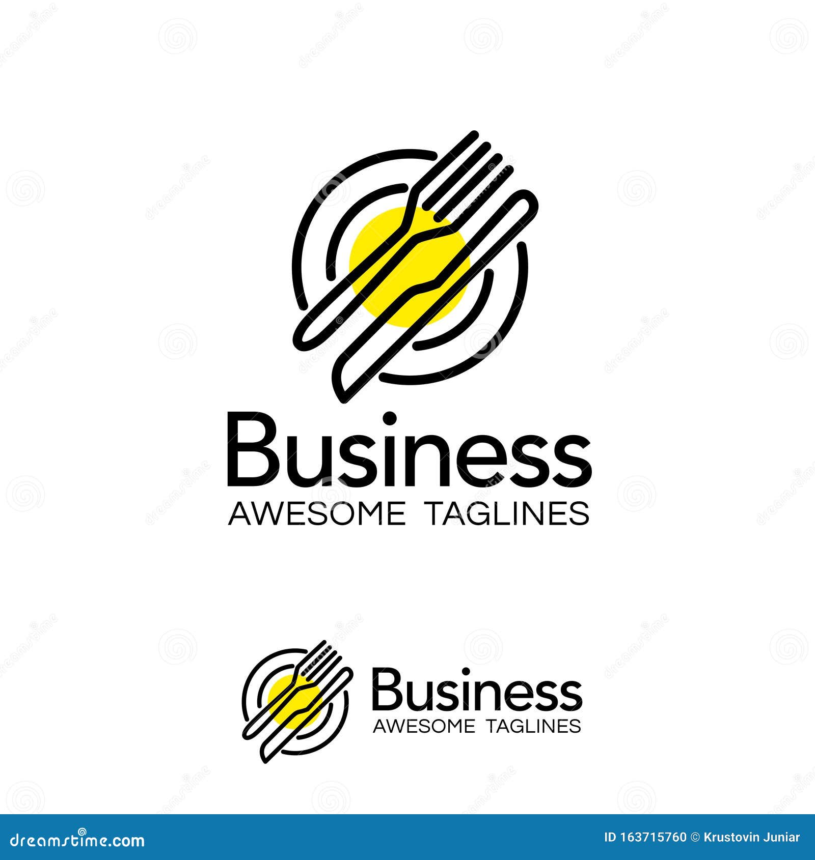 Creative Simple Restaurant or Food Logo Stock Vector - Illustration of ...