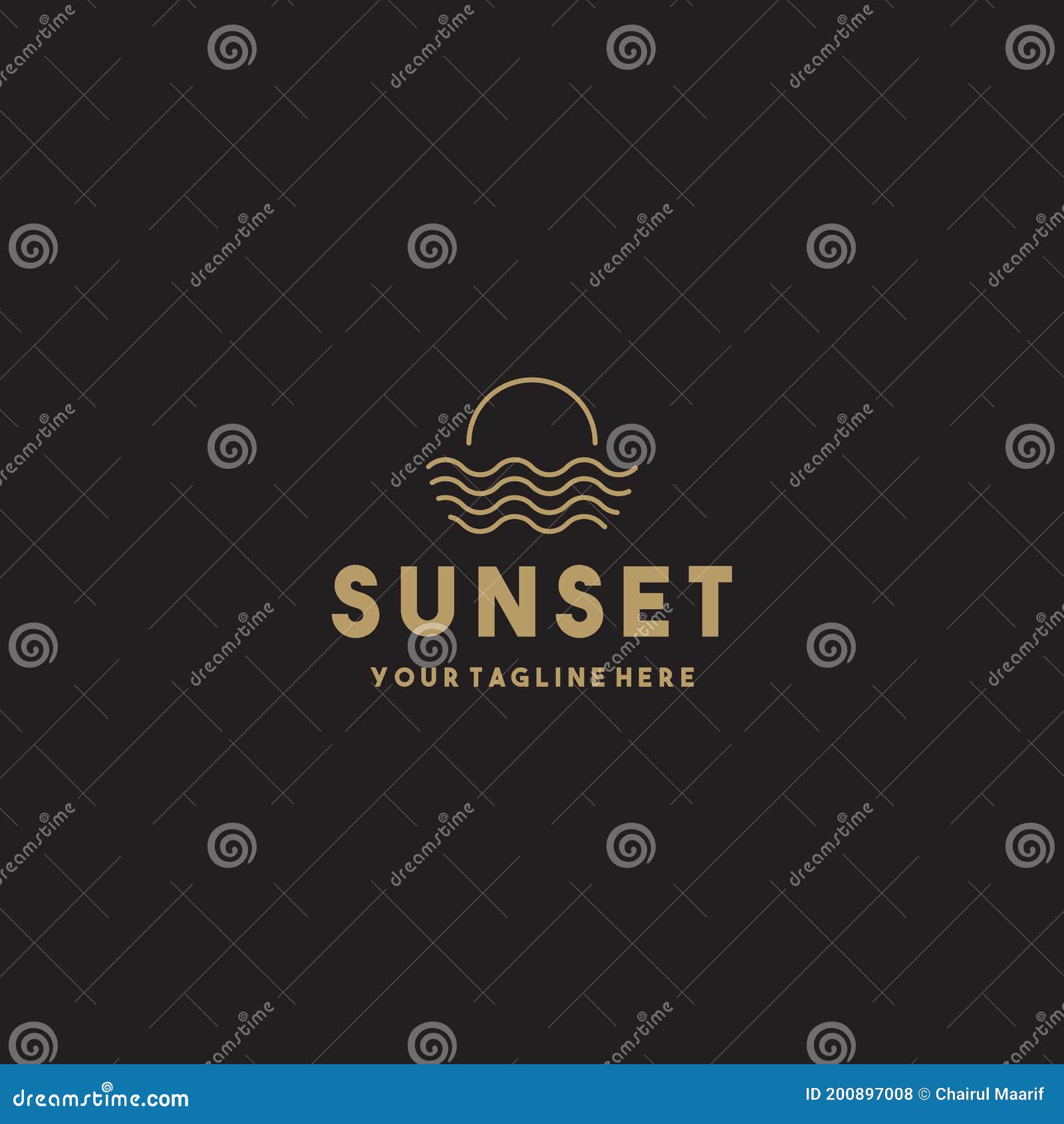 Creative Simple Sunset Logo Design Stock Illustration - Illustration of ...