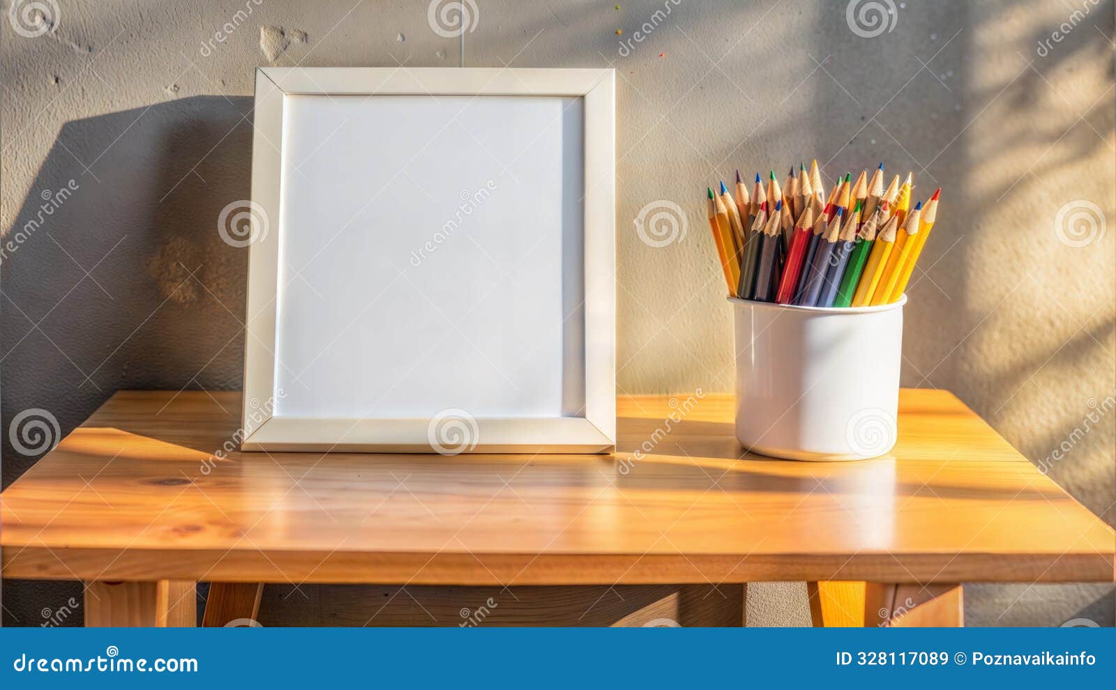 Creative Simplicity - a Small Table with a Single Set of Crayons. Empty ...
