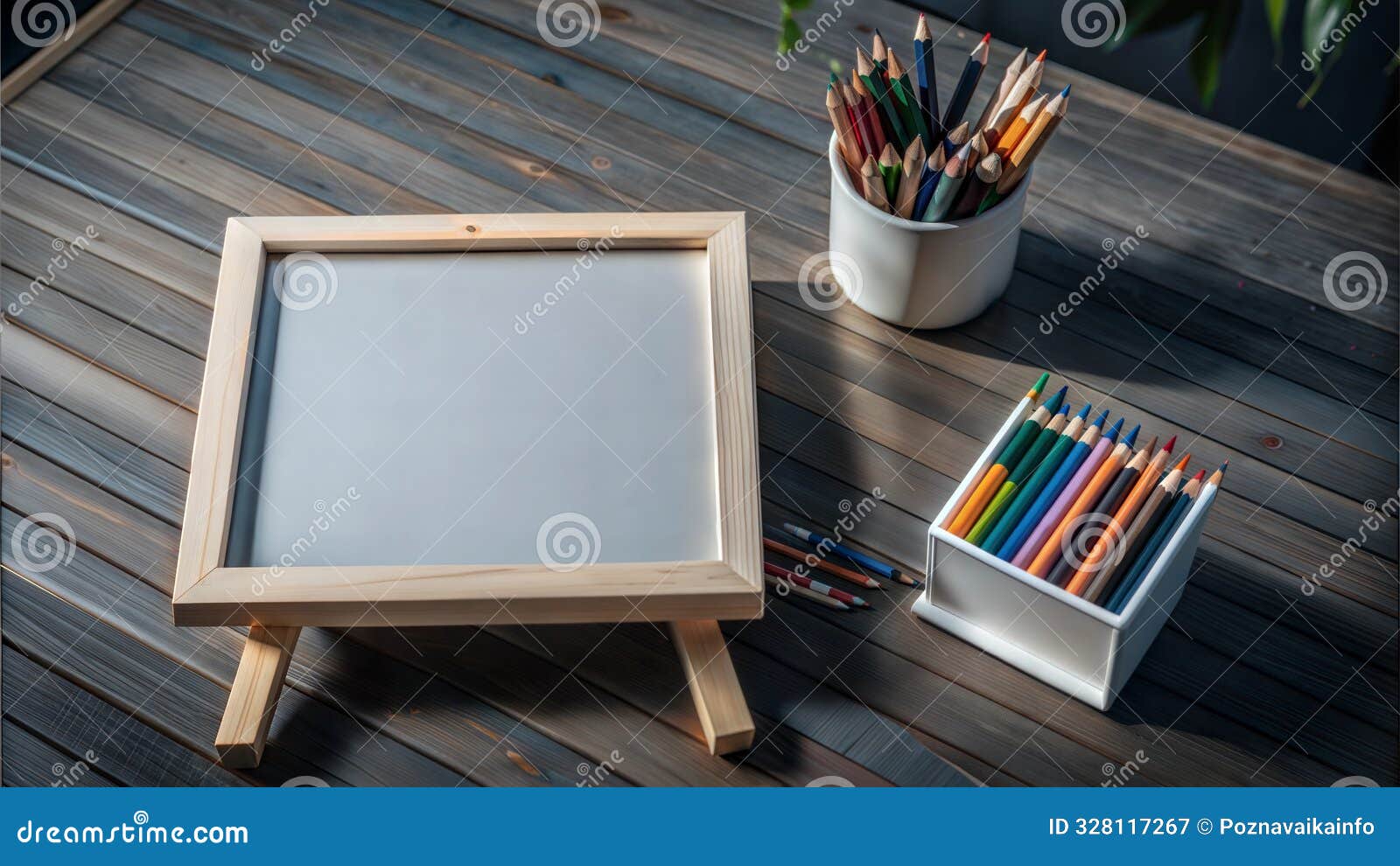 Creative Simplicity - a Small Table with a Single Set of Crayons. Empty ...