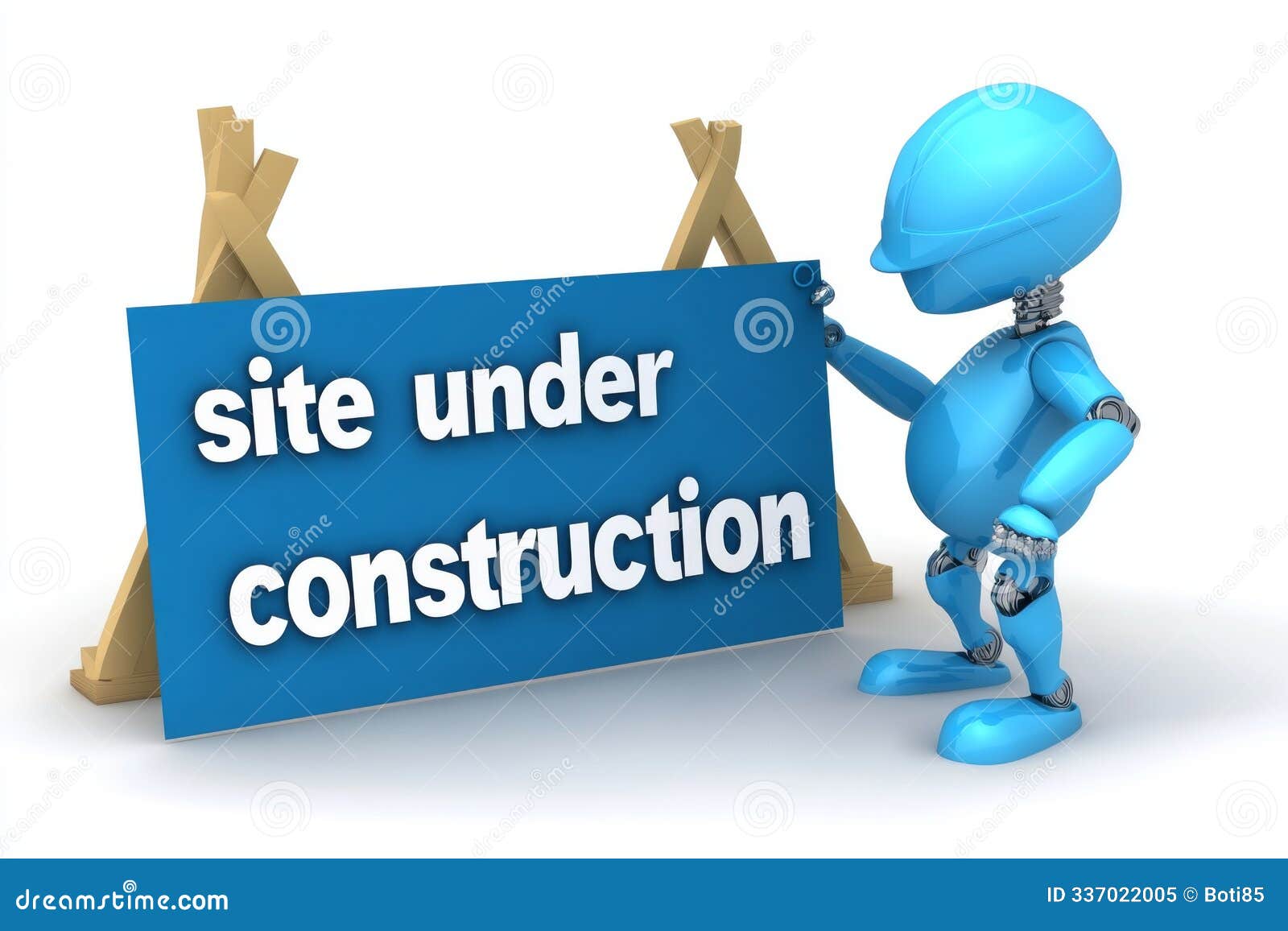 Creative Site Under Construction Sign for Websites on Solid White ...