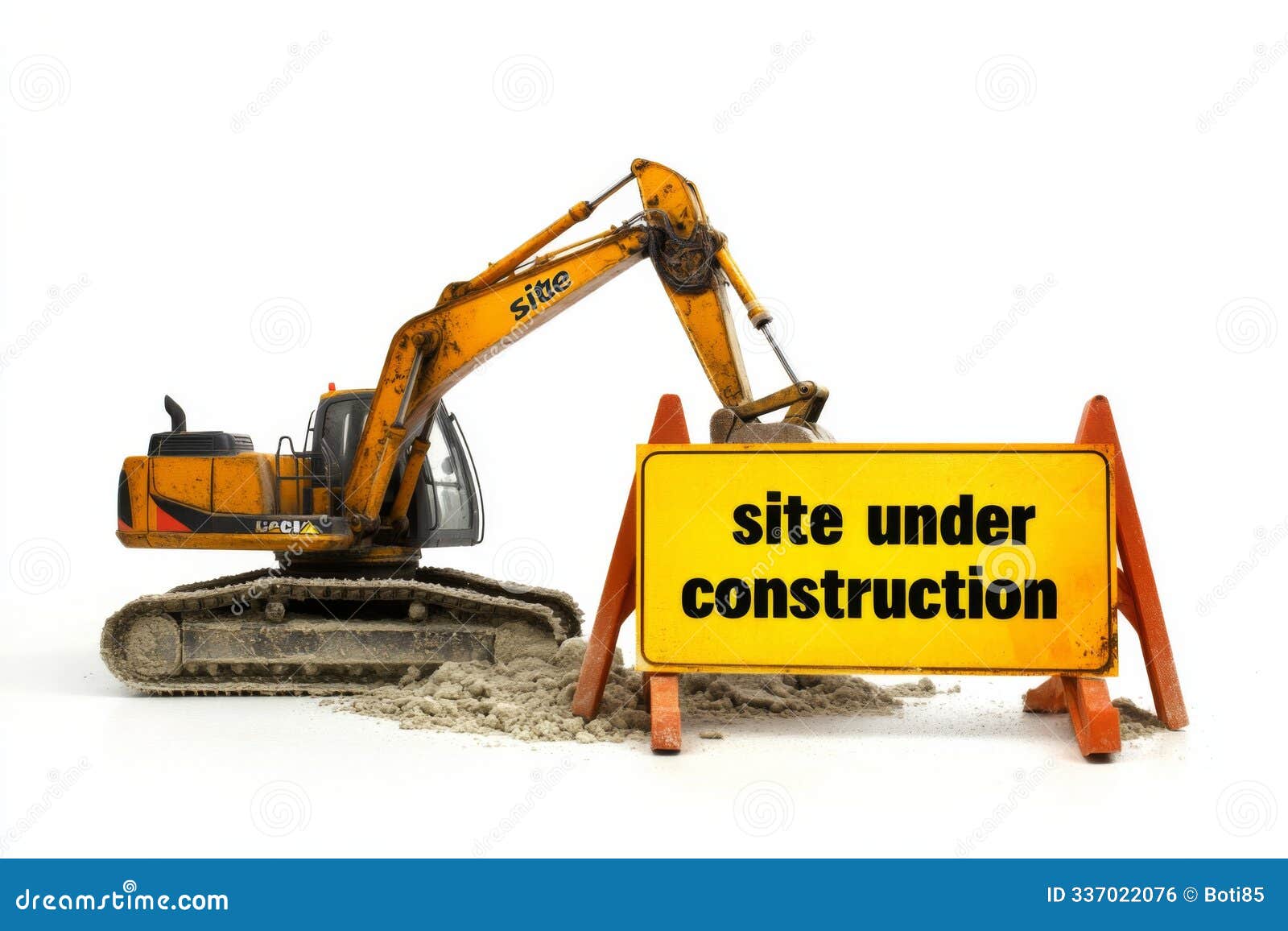 Creative Site Under Construction Sign for Websites on Solid White ...