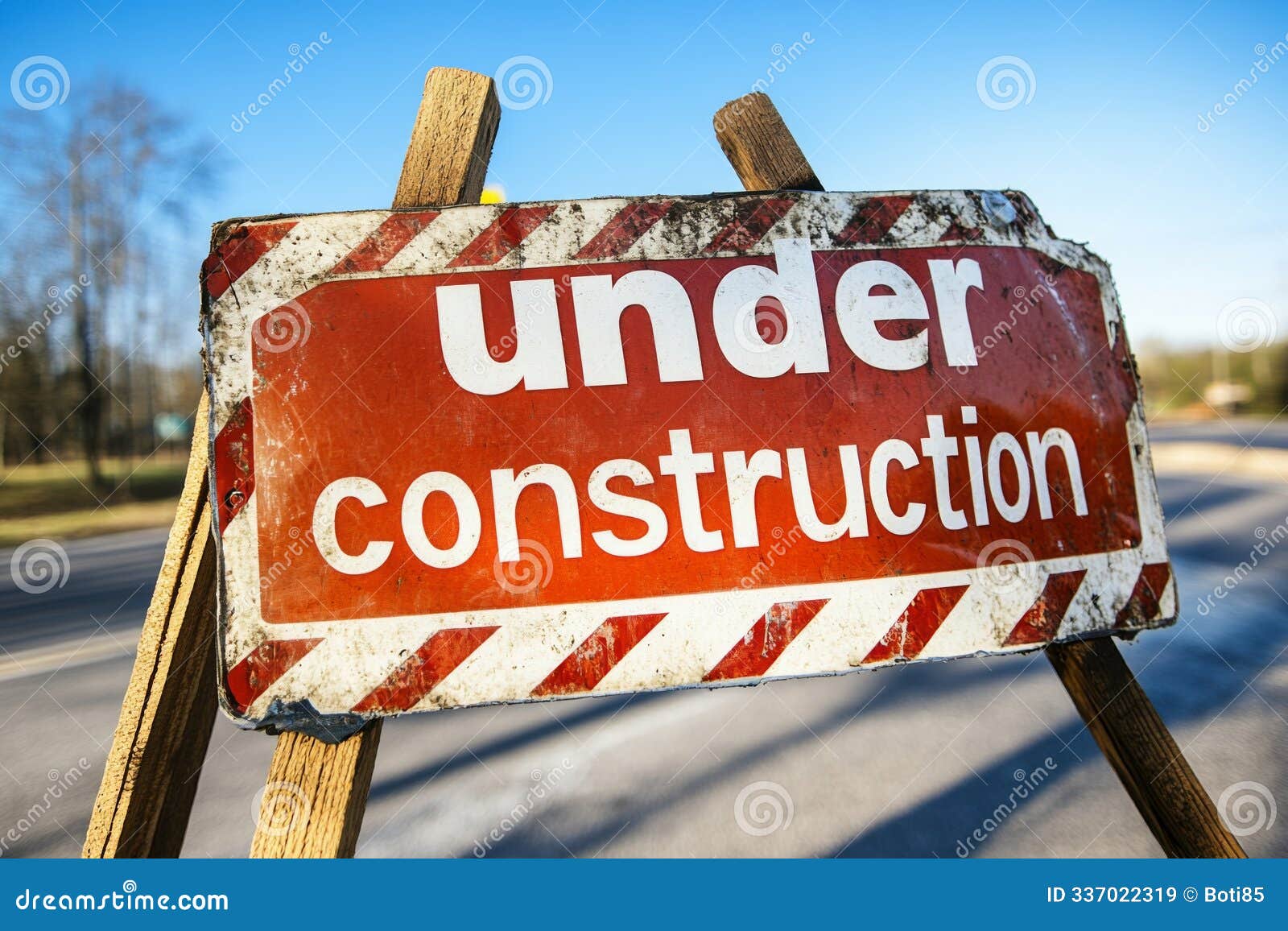 Creative Site Under Construction Sign for Websites on Solid White ...