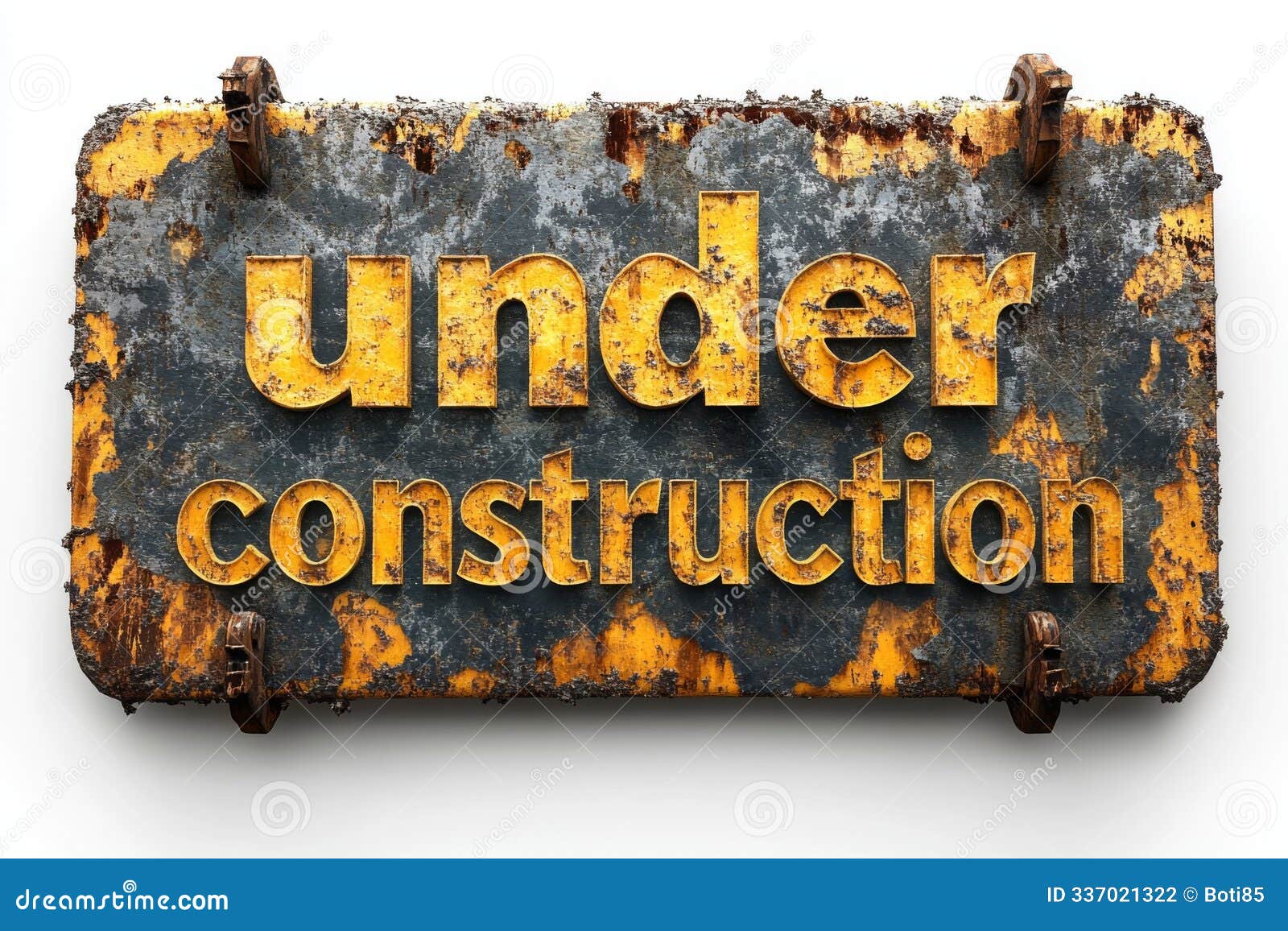 Creative Site Under Construction Sign for Websites on Solid White ...