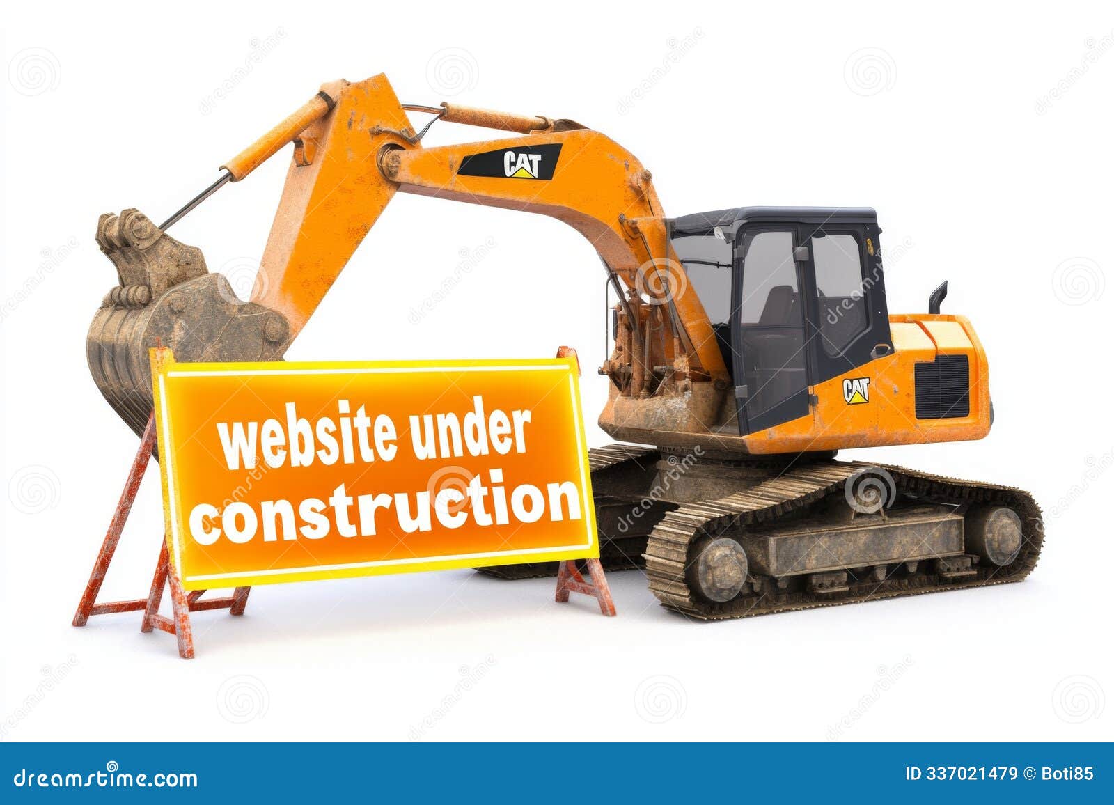 Creative Site Under Construction Sign for Websites on Solid White ...