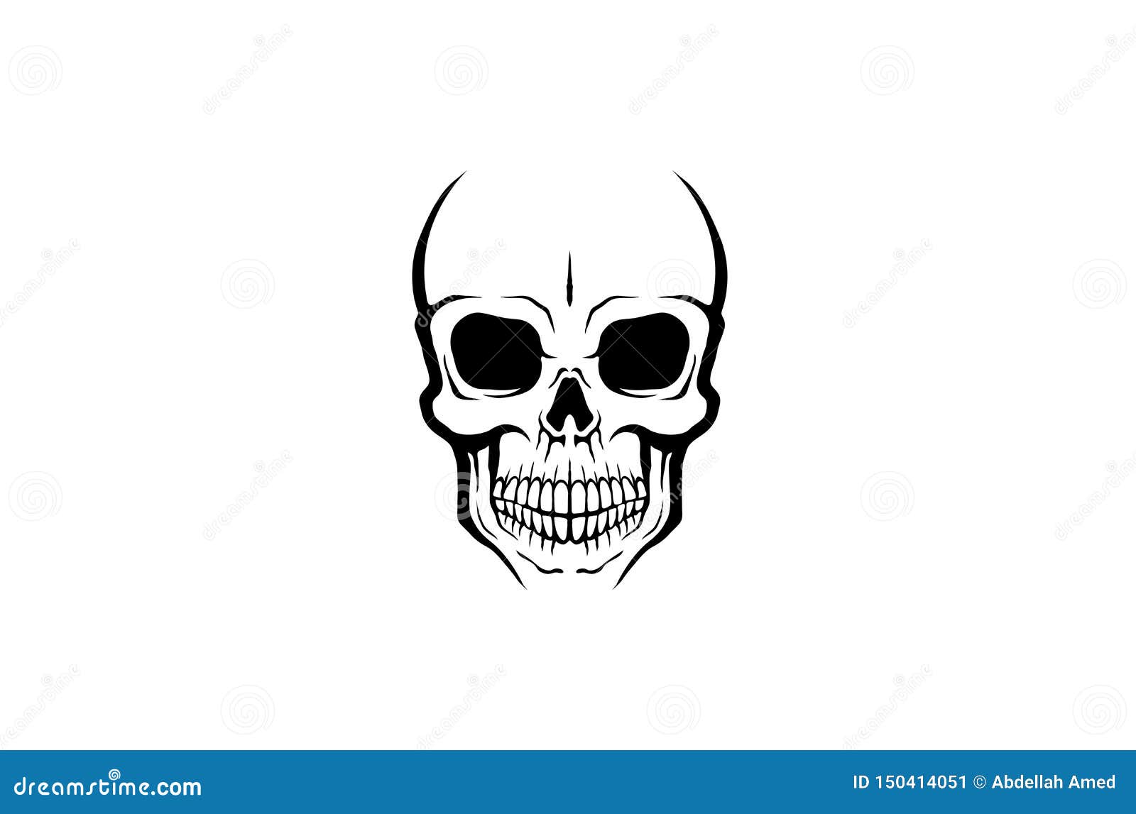 Creative Skeleton Skull Logo Design Illustration Stock Vector ...