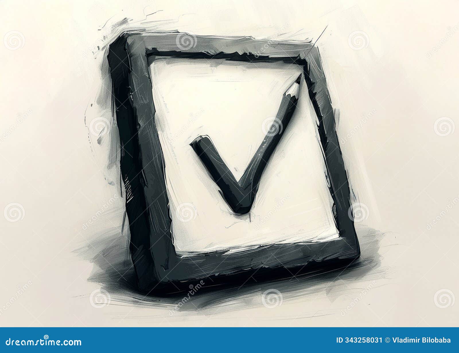 A Creative Sketch of a Checkmark in a Box Symbolizing Completion and ...