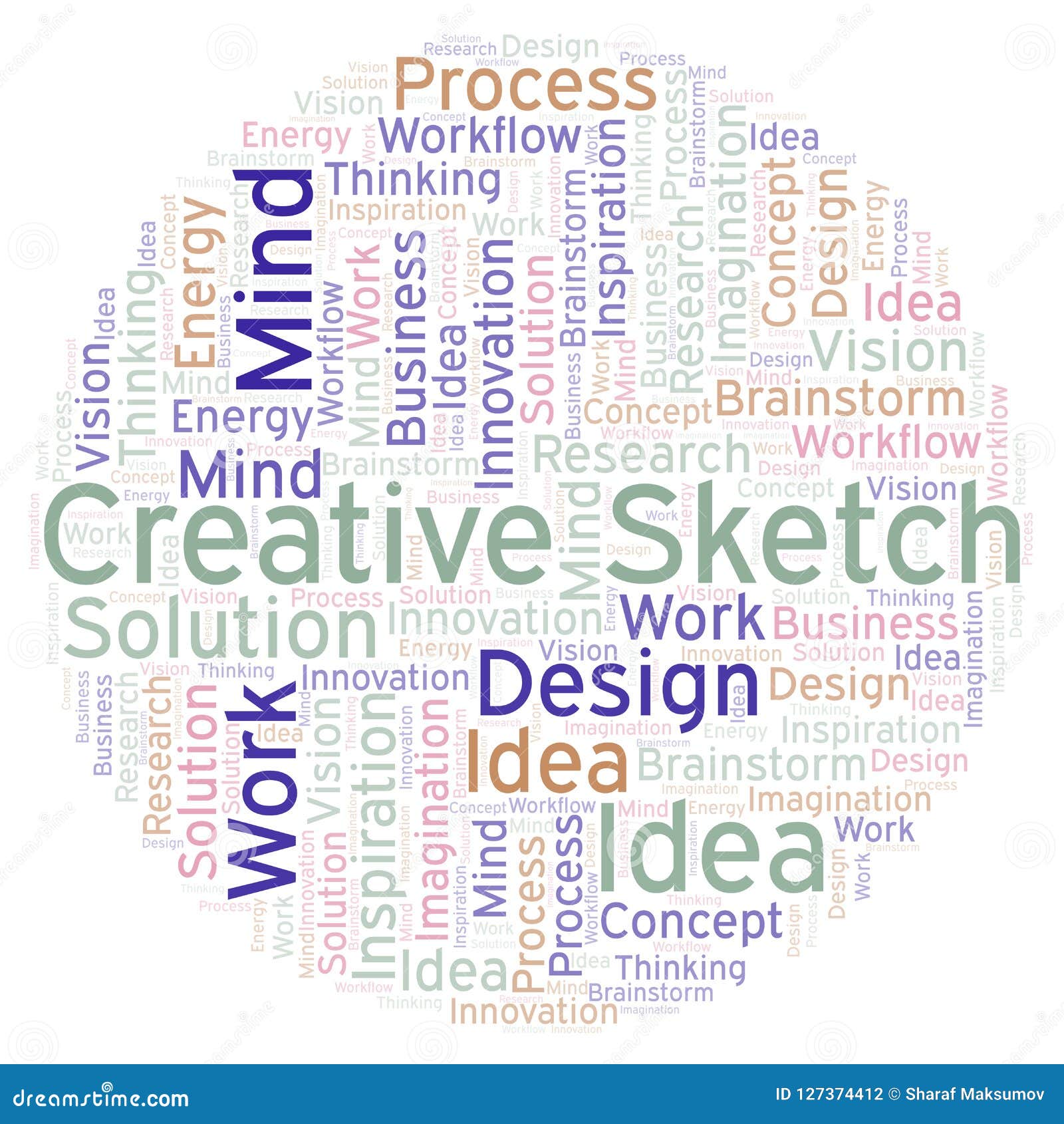 Creative Sketch Word Cloud, Made with Text only. Stock Illustration ...
