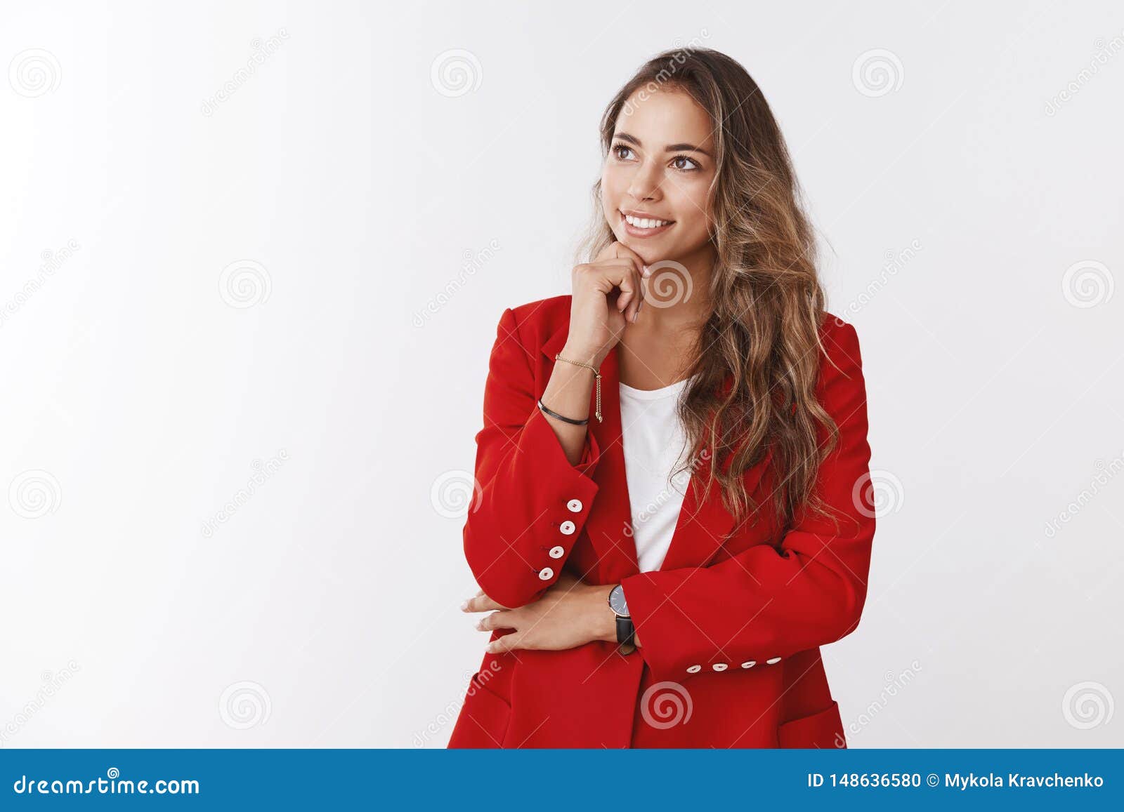 Creative Skillful Female Employee Thinking Ideas Working Important ...