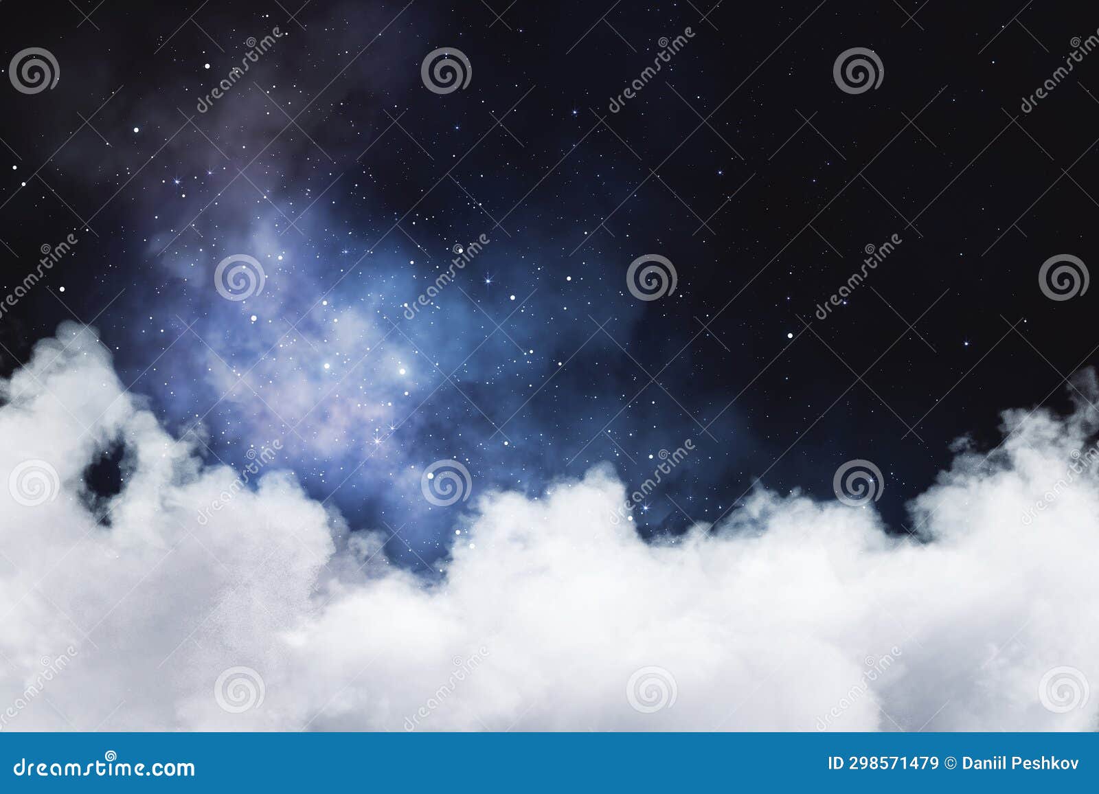 Creative Sky Background with Cloud and Stars. Stock Illustration ...
