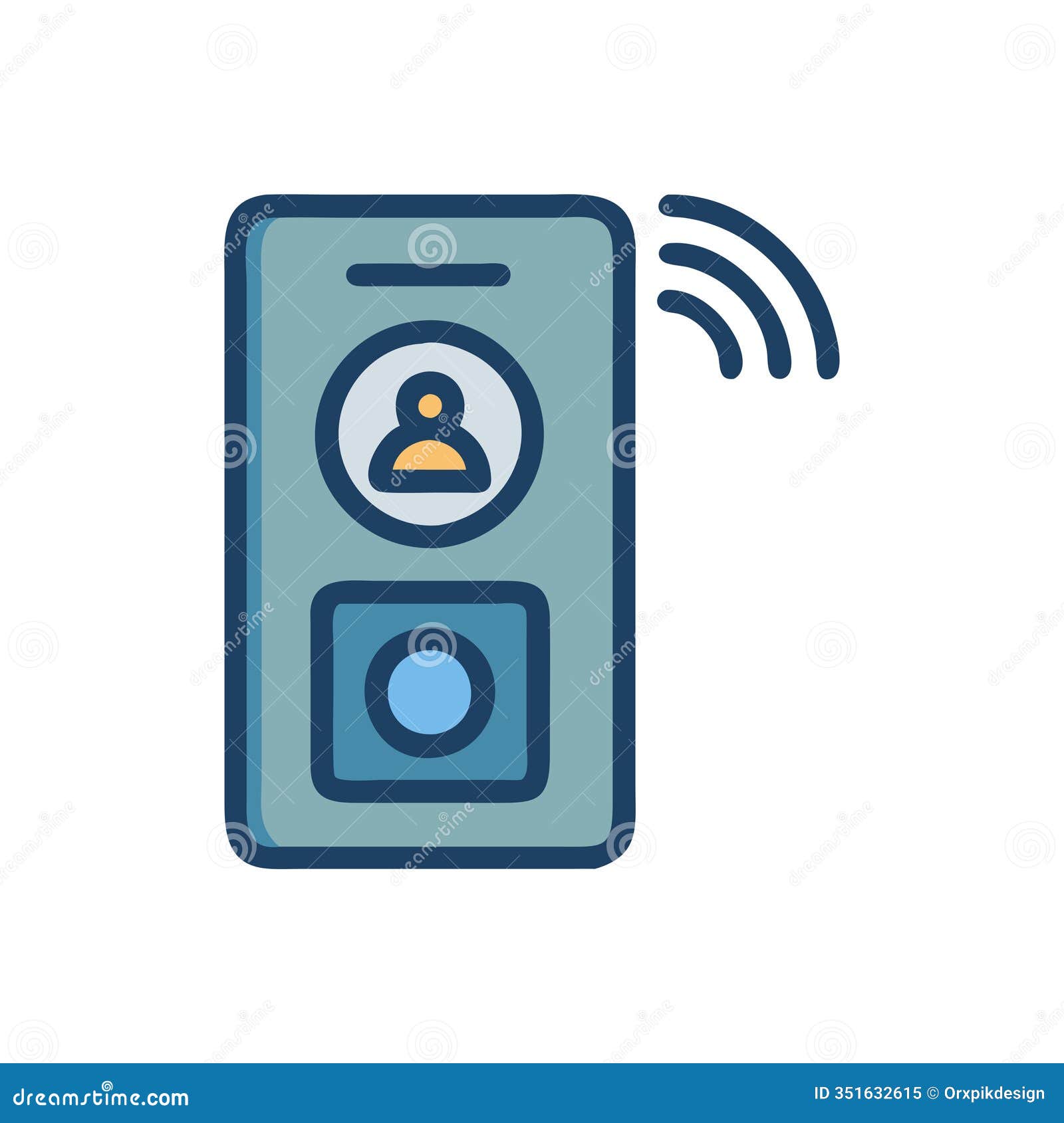 Creative Smart Doorbell Icon Representation Stock Illustration ...