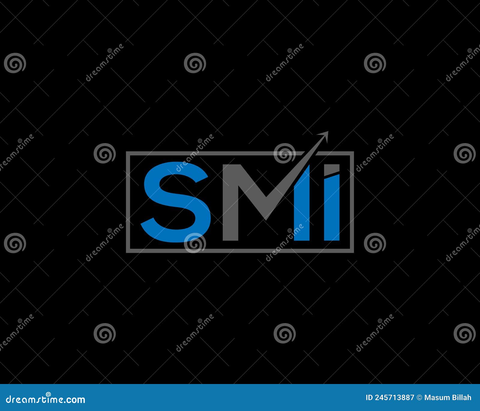 Creative SMI Letter Rectangular Border Logo Design. Stock Vector ...