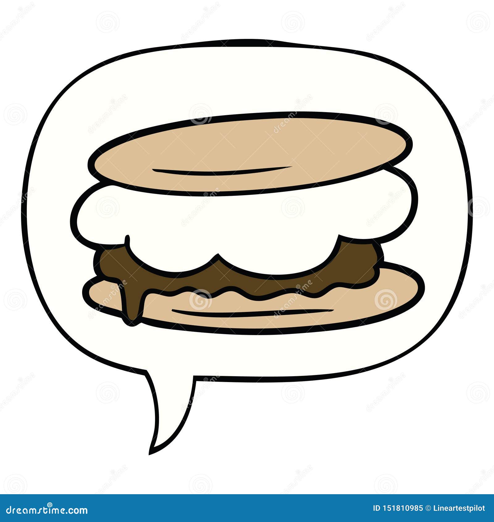 A Creative Smore Cartoon and Speech Bubble Stock Vector - Illustration ...