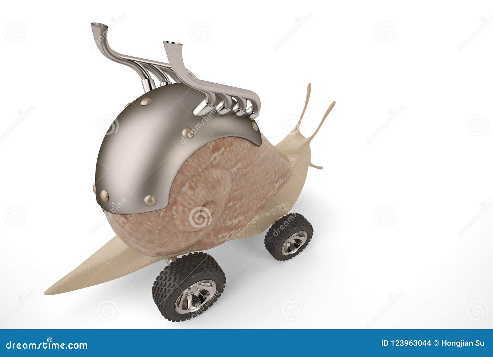 Creative Snail Car.3D Illustration. Stock Illustration - Illustration ...