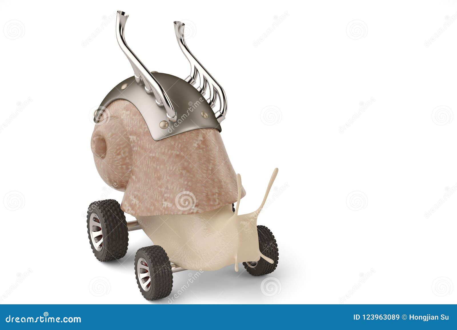 Creative Snail Car.3D Illustration. Stock Illustration - Illustration ...