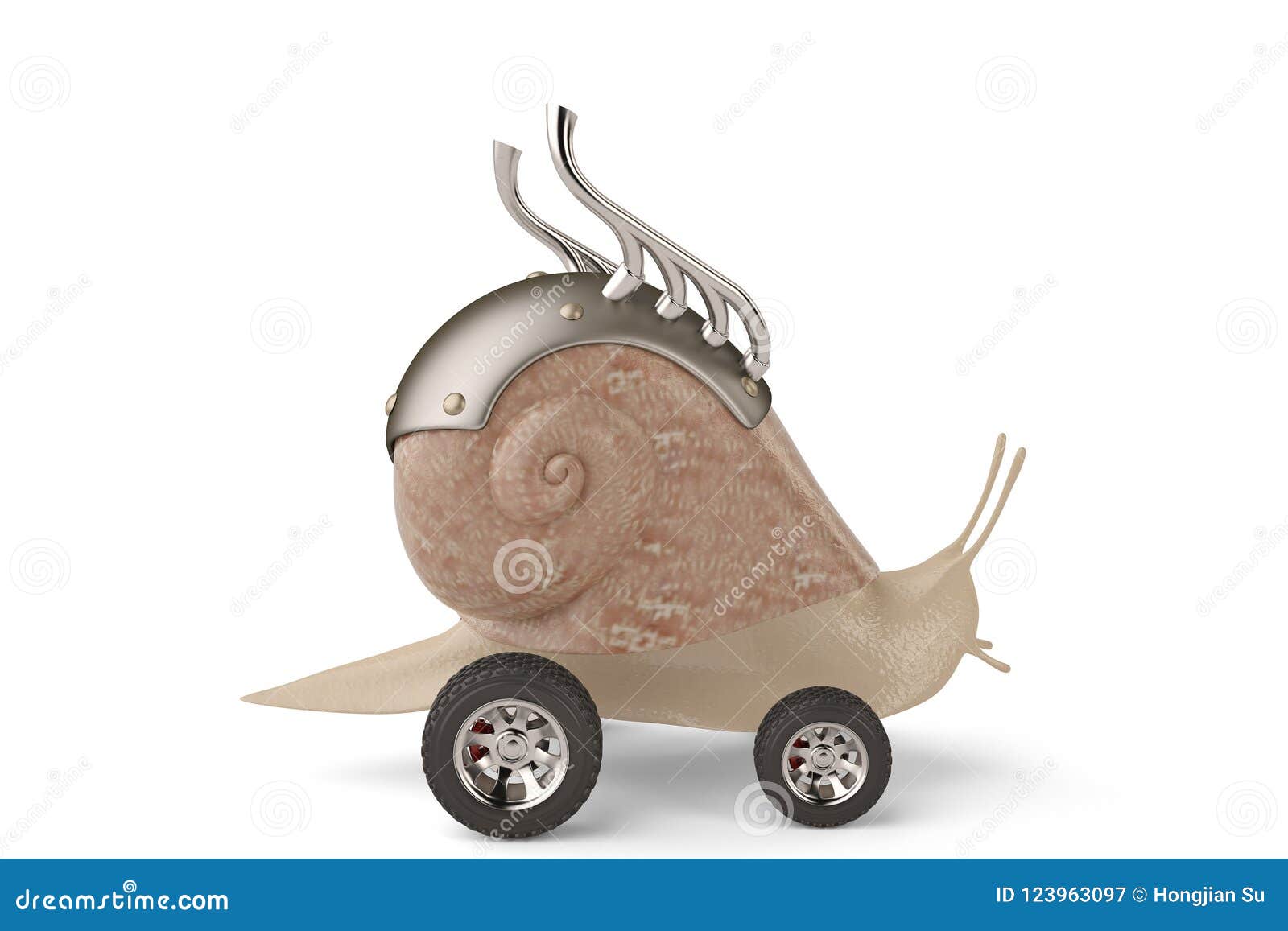 Creative Snail Car.3D Illustration. Stock Illustration - Illustration ...