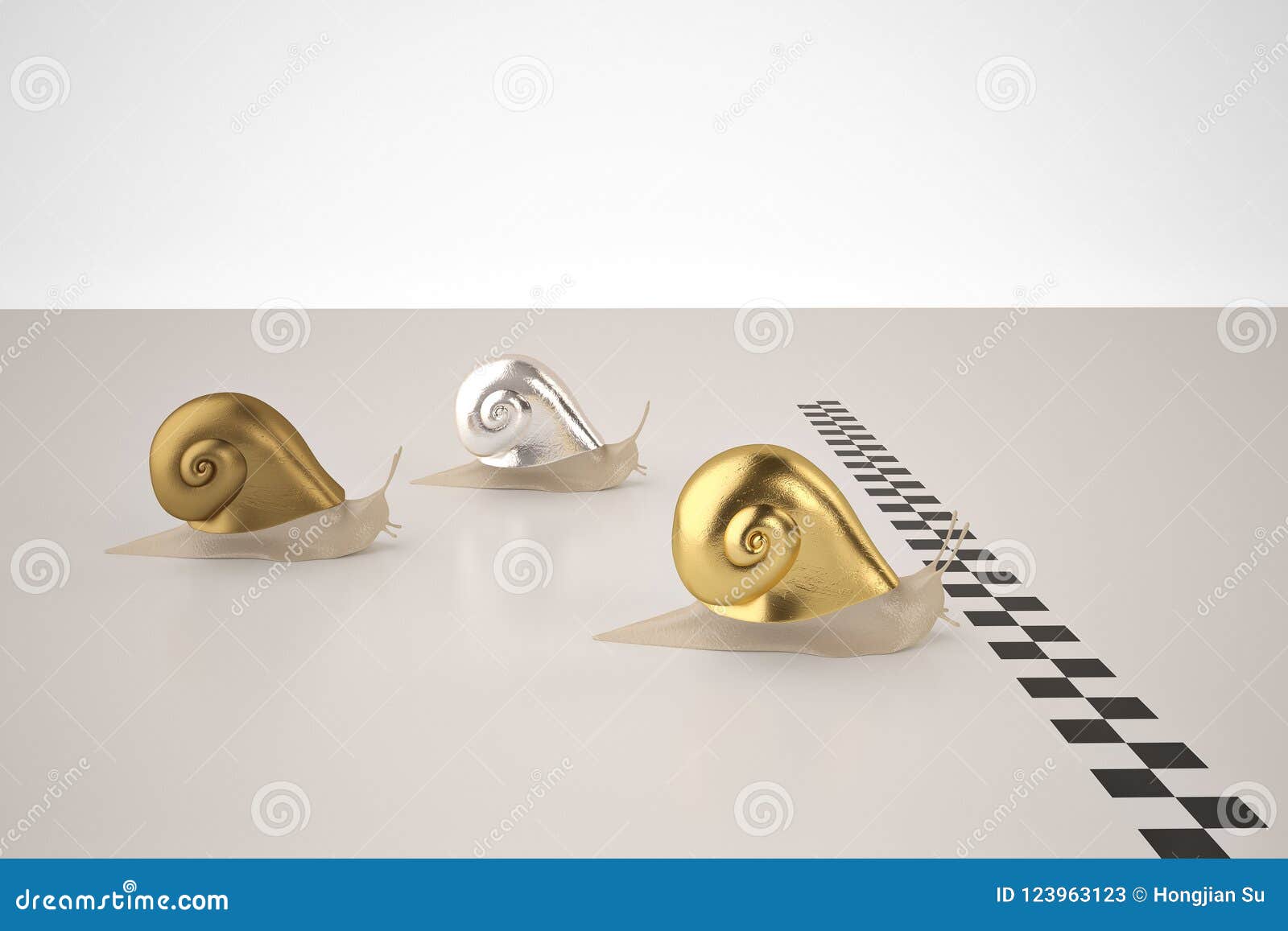 Creative Snail Race.3D Illustration. Stock Illustration - Illustration ...