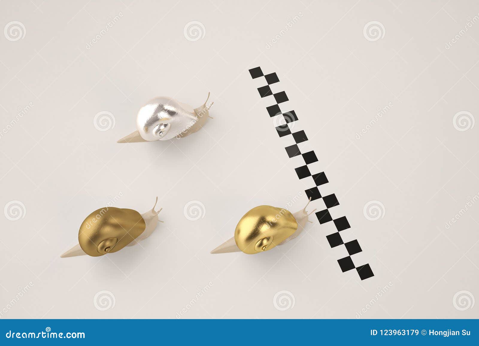 Creative Snail Race.3D Illustration. Stock Illustration - Illustration ...
