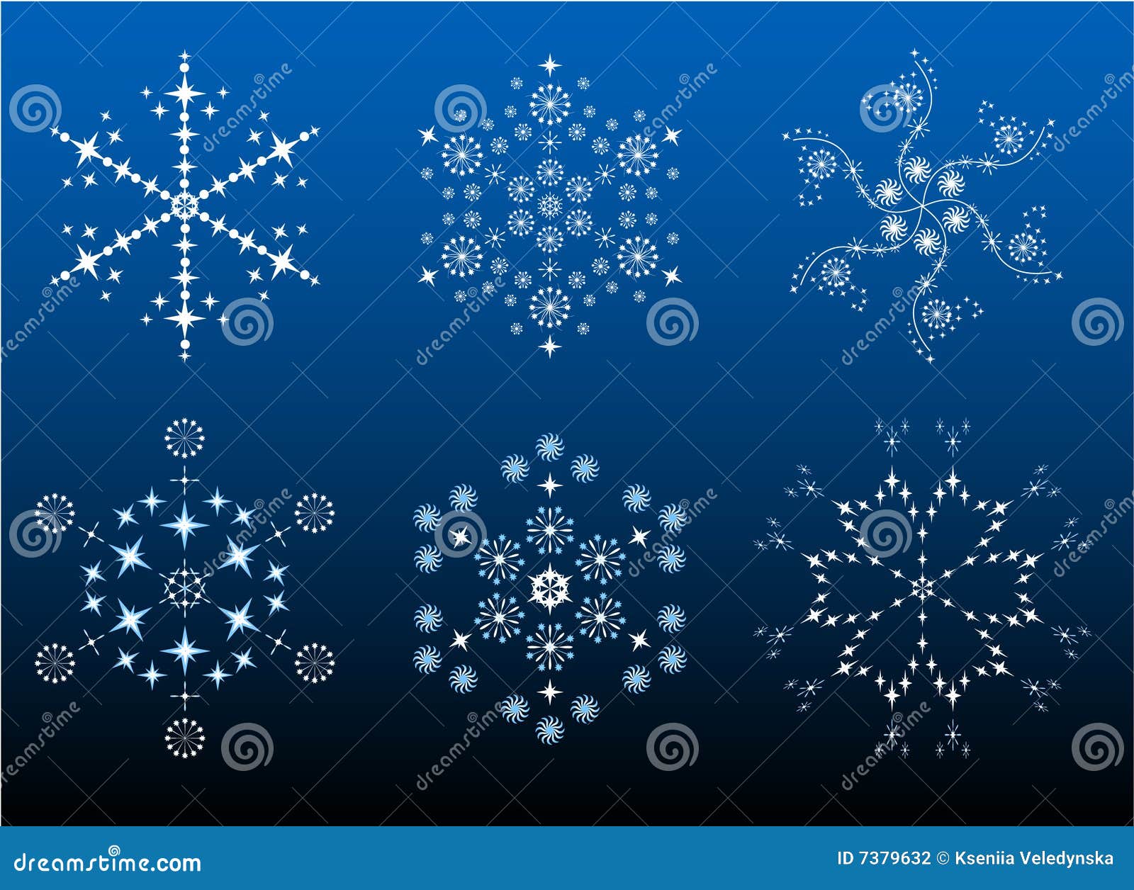 Creative snowflakes stock vector. Illustration of drawings - 7379632