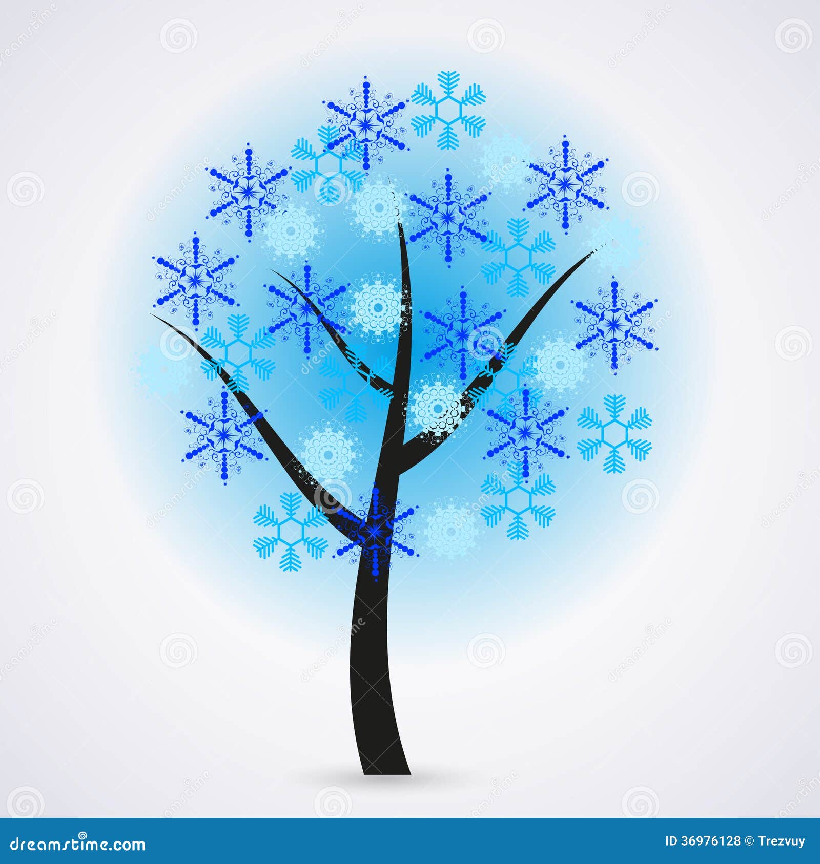 Creative snowflakes tree stock illustration. Illustration of design ...