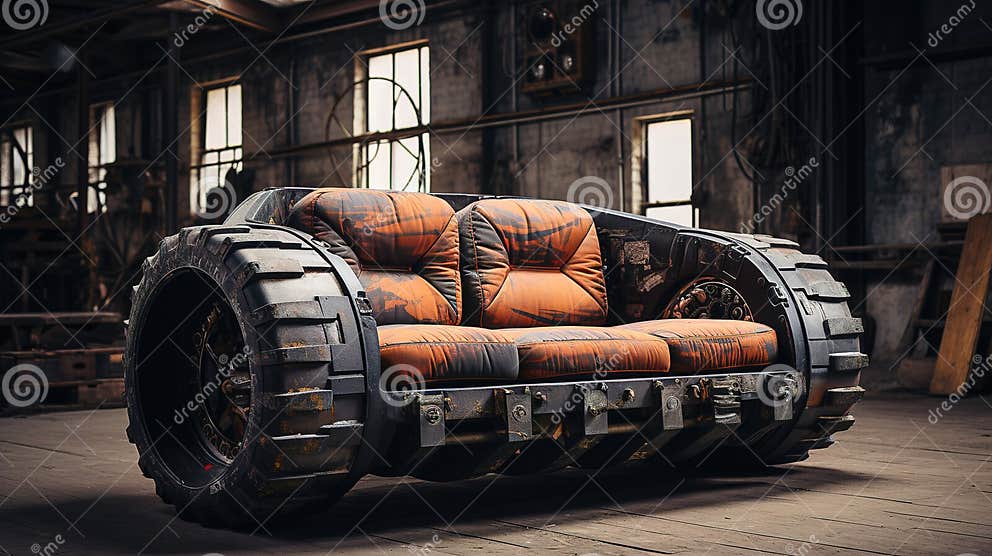 A Creative Sofa Made from Recycled Tires Stock Illustration ...