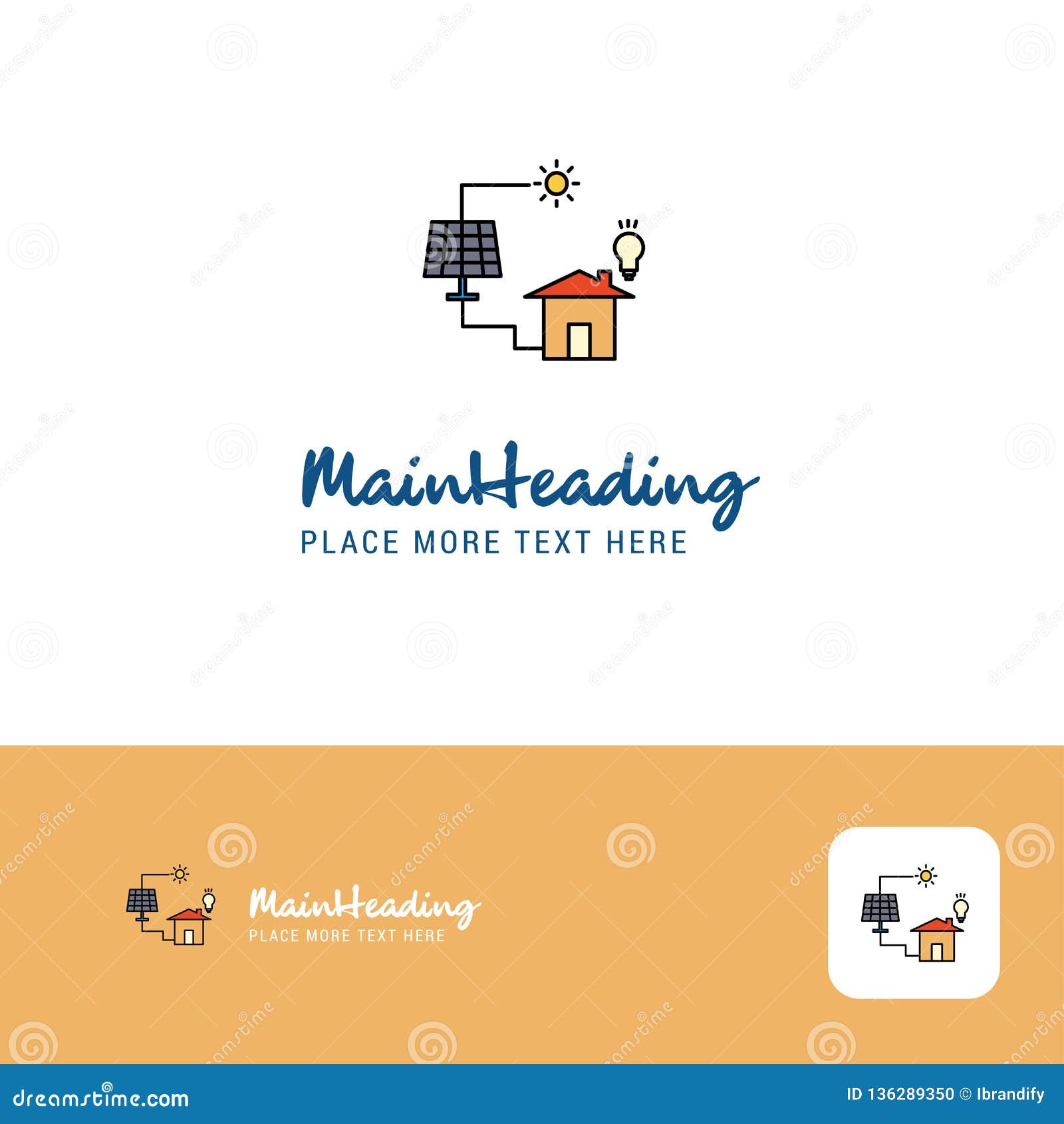 Creative Solar Panel Logo Design. Flat Color Logo Place for Tagline ...