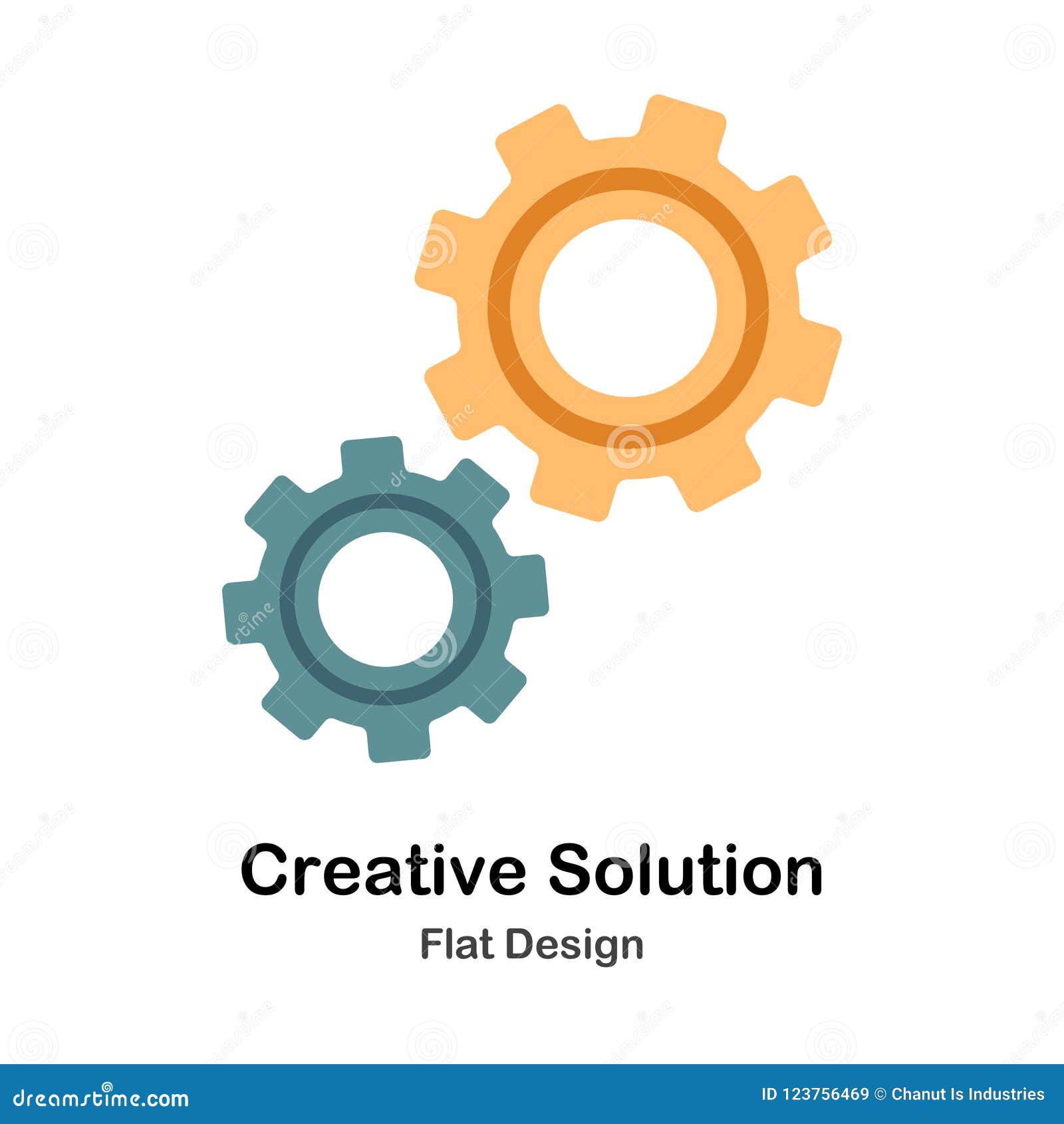 Creative Solution Flat Icon Stock Vector - Illustration of teamwork ...
