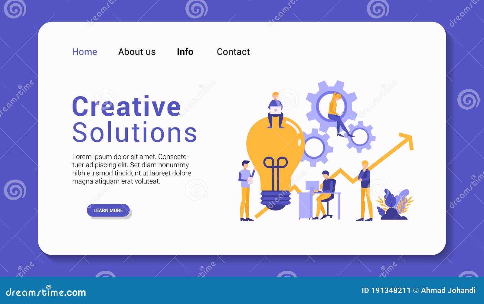 Creative Solution Landing Page Template Graphic Design Illustration ...