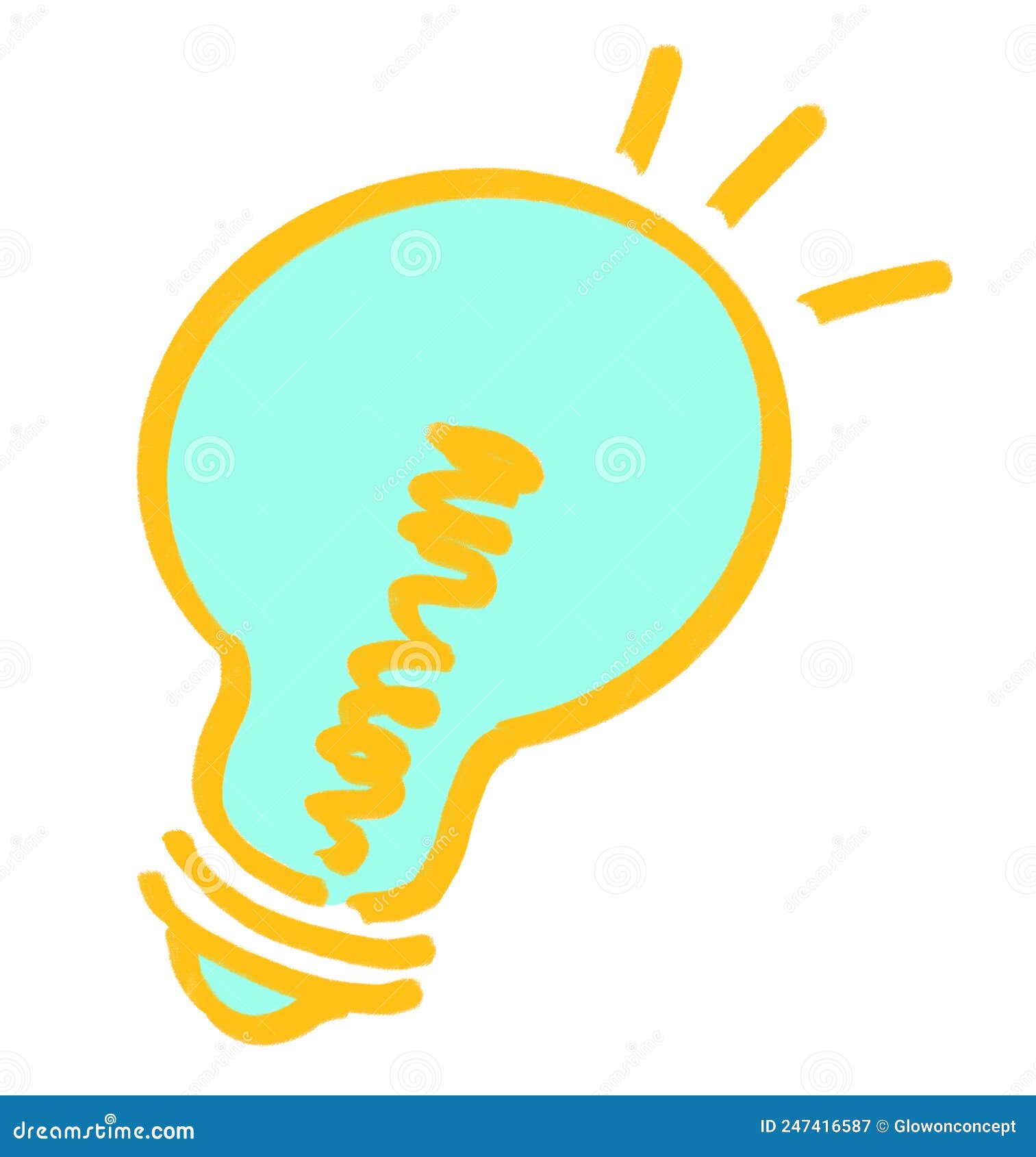 Creative Solution Light Bulb Hand Draw Doodle Illustration Icon Stock ...