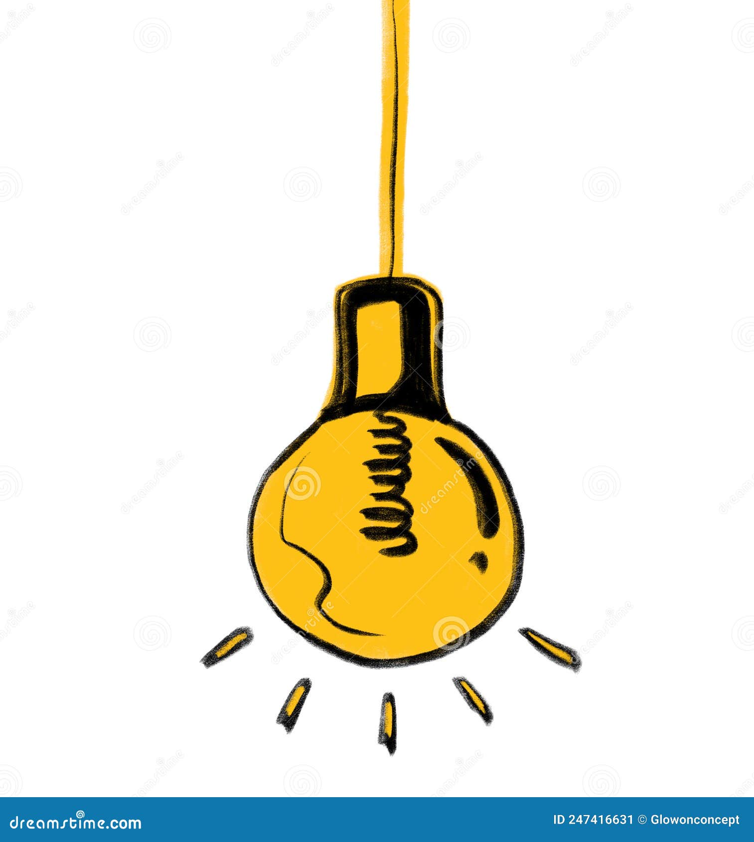 Creative Solution Light Bulb Hand Draw Doodle Illustration Icon Stock ...