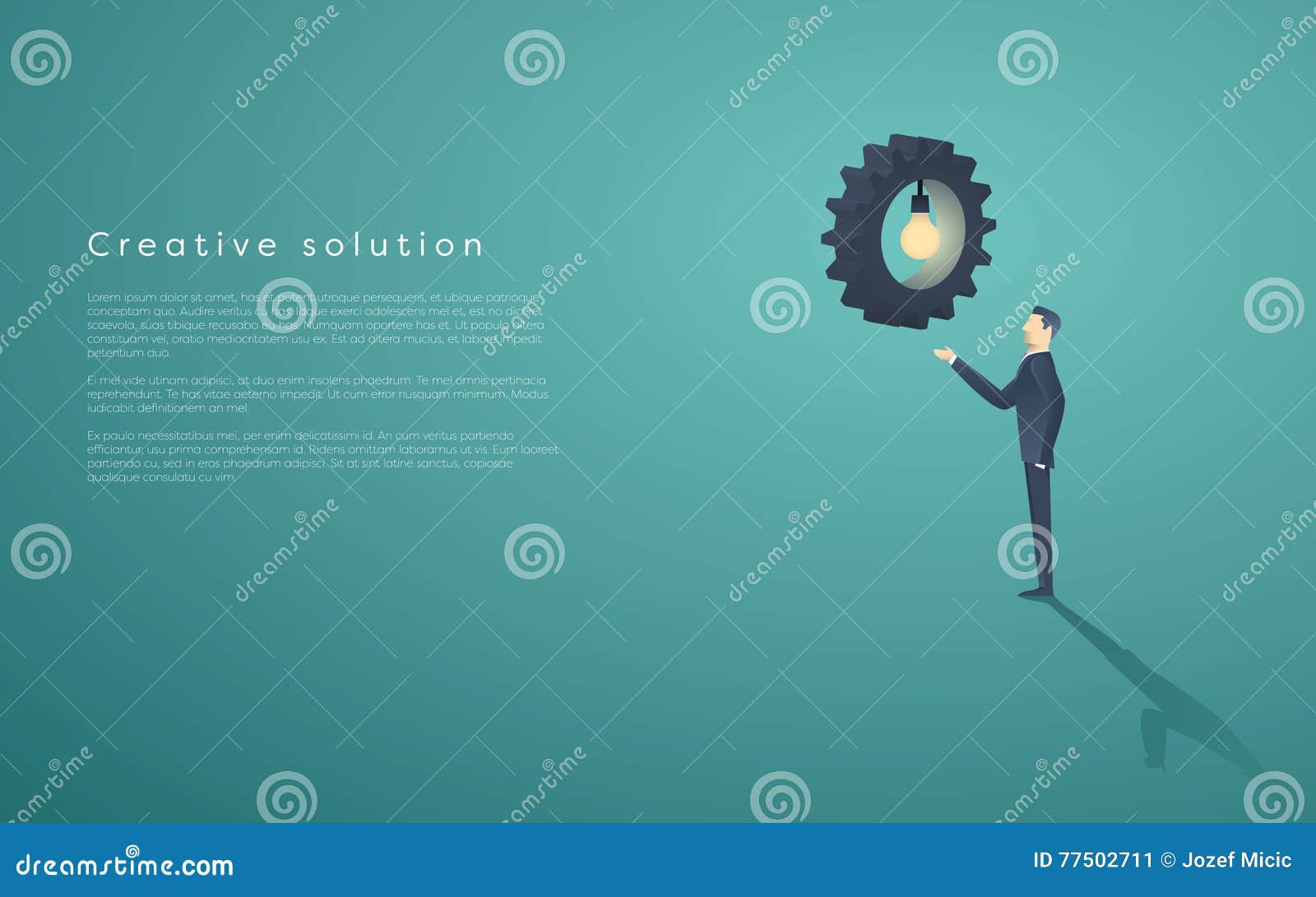 Creative Solution Presentation with Lightbulb, Gears and a Business Man ... Creative Solution Presentation with Lightbulb, Gears and a Business Man ...