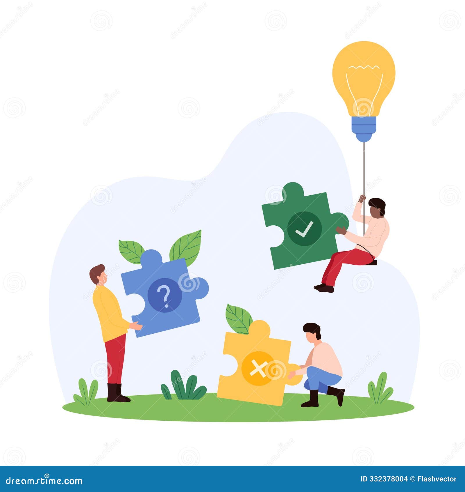 Creative Solution To Problem, Decision Making, Tiny People Choose Piece ...