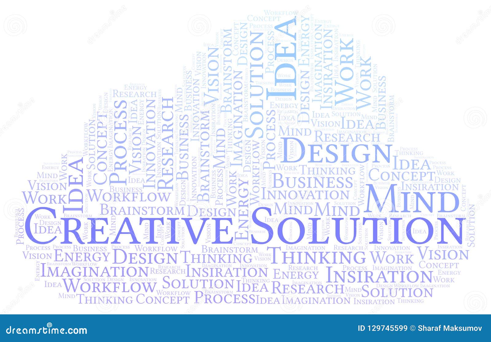 Creative Solution Word Cloud, Made with Text only. Stock Illustration ...