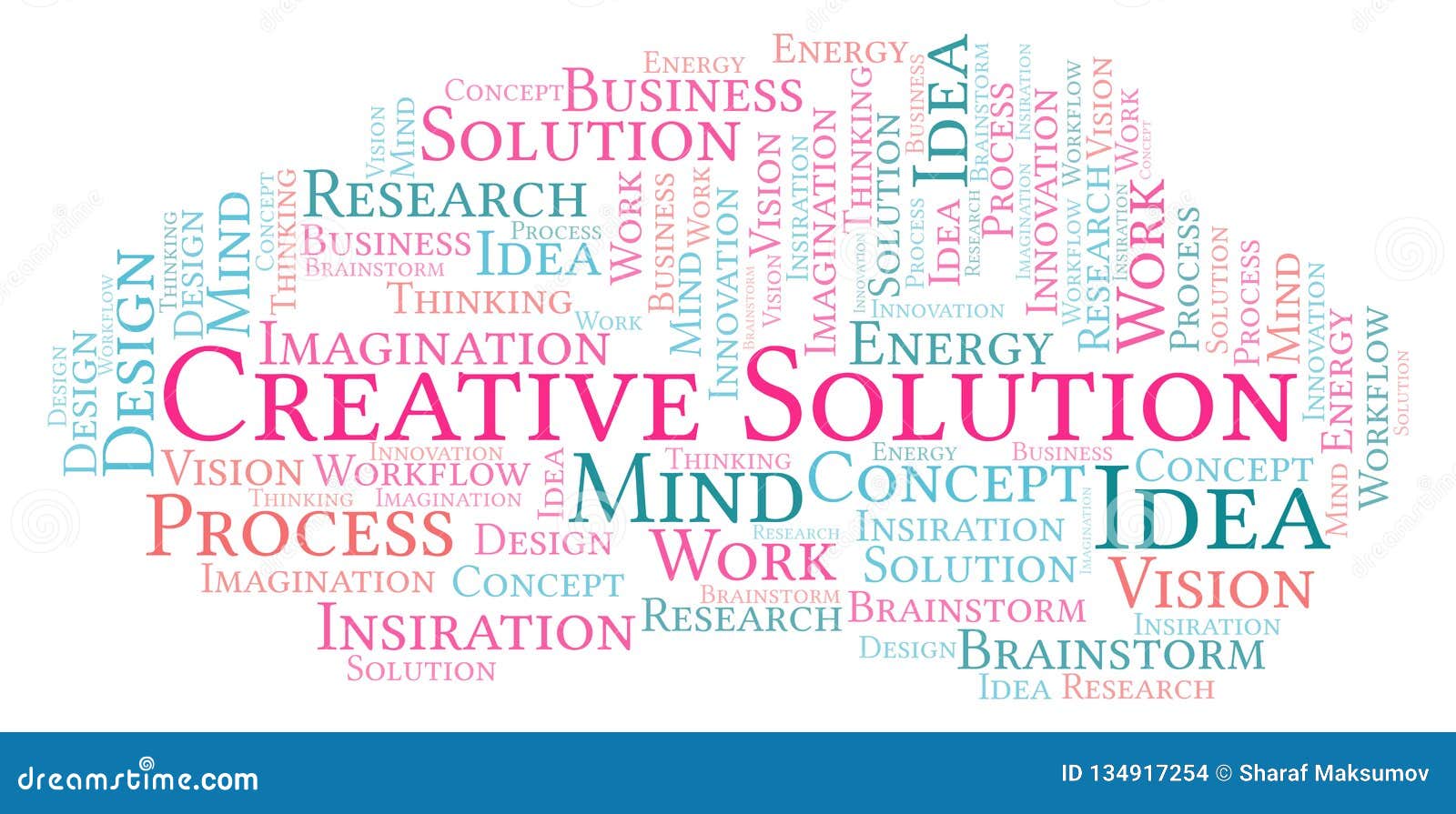Creative Solution Word Cloud, Made with Text only Stock Illustration ...