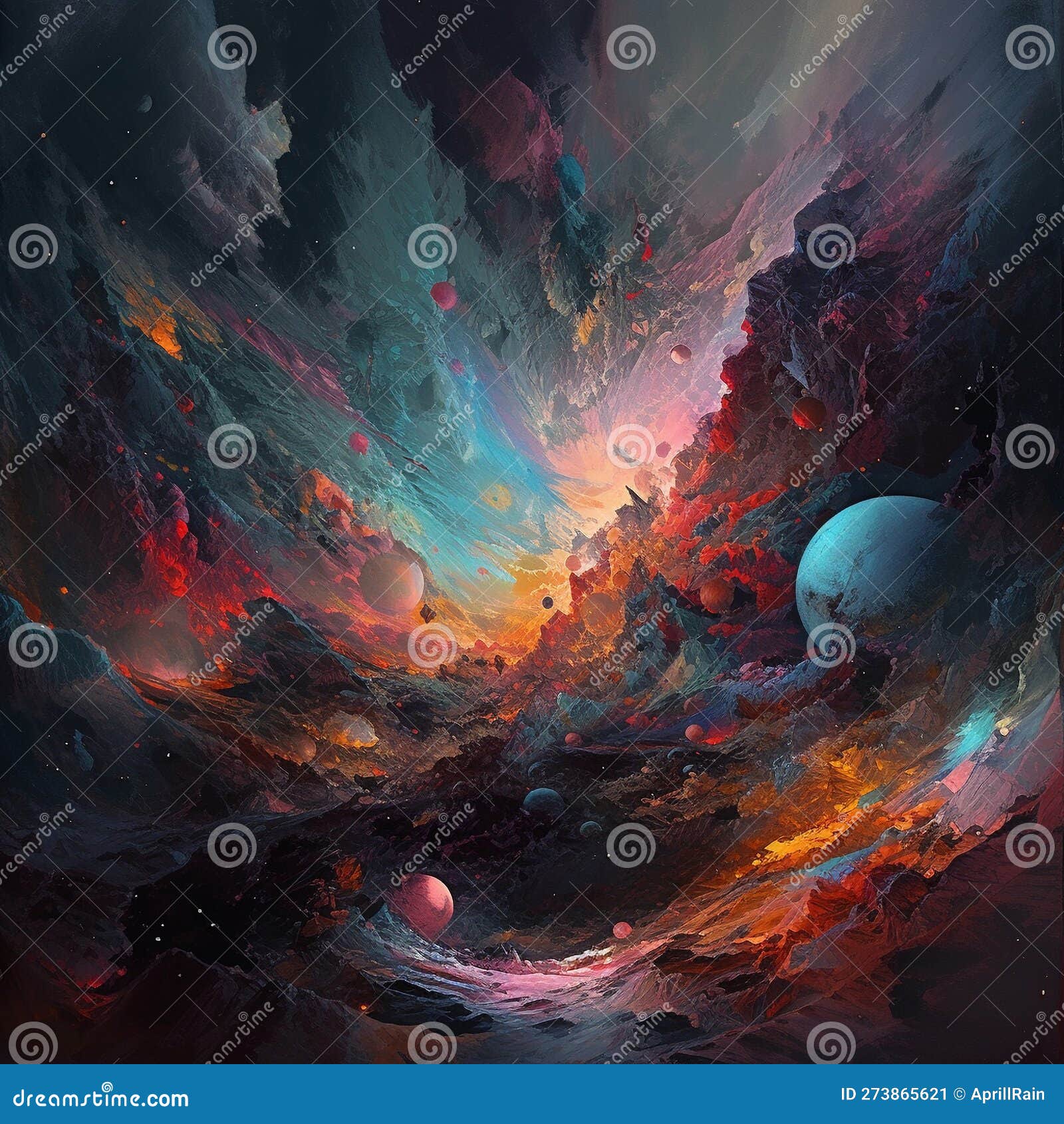 Creative Space Art in Different Colors Stock Illustration ...