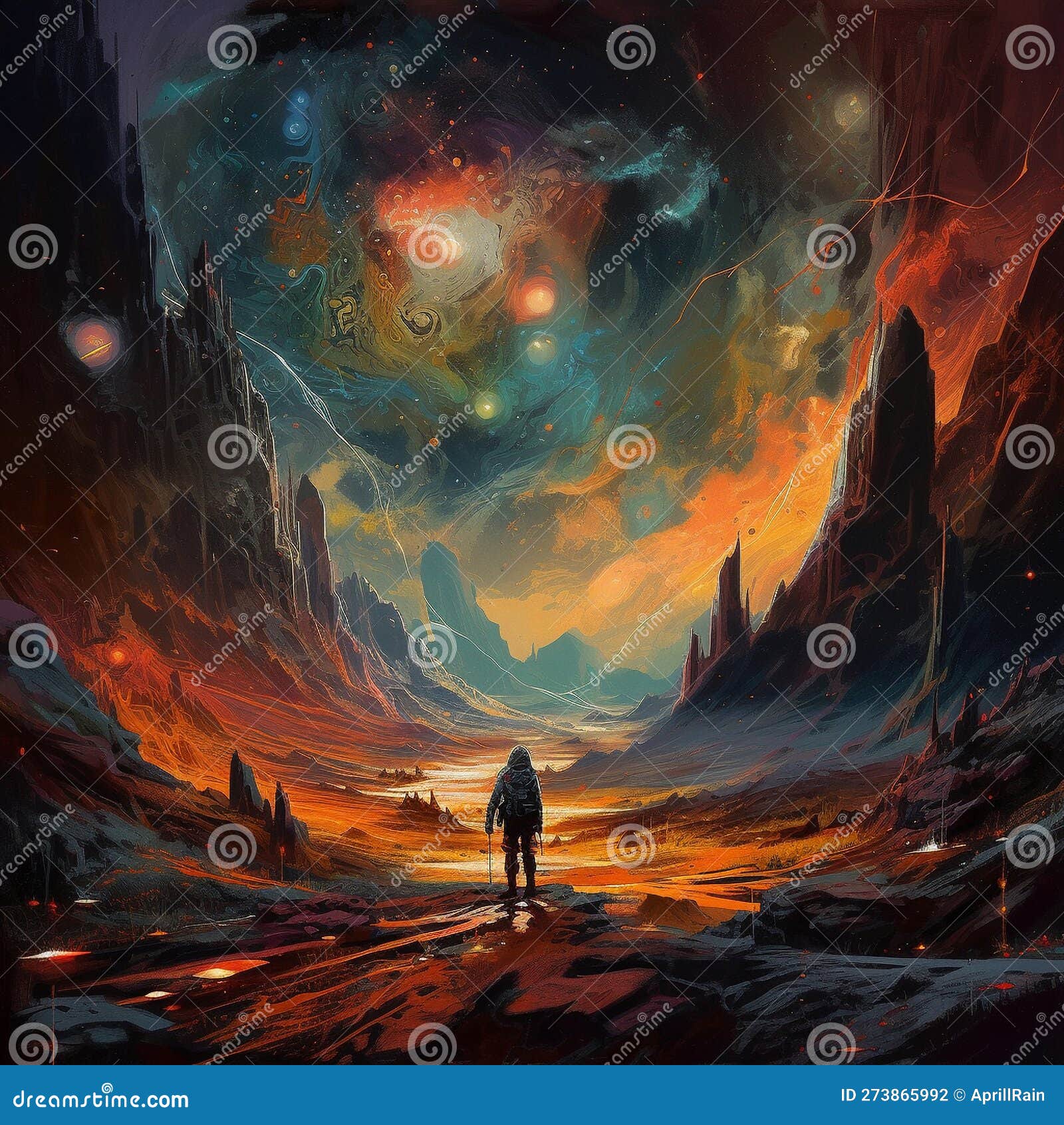 Creative Space Art in Different Colors Stock Illustration ...