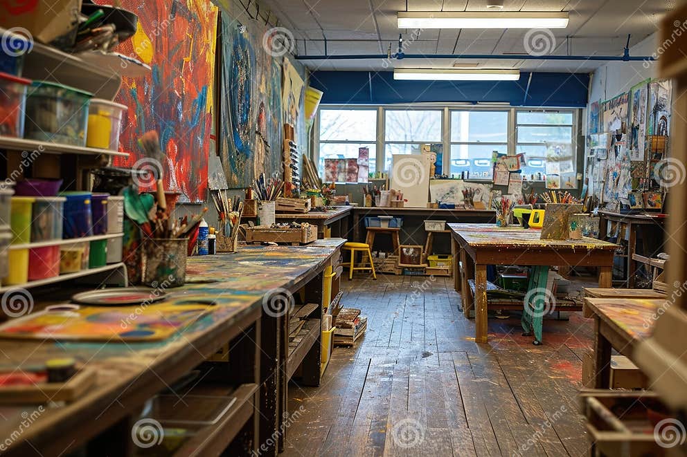 A Creative Space Full of Children Exploring Different Art Supplies, AI ...