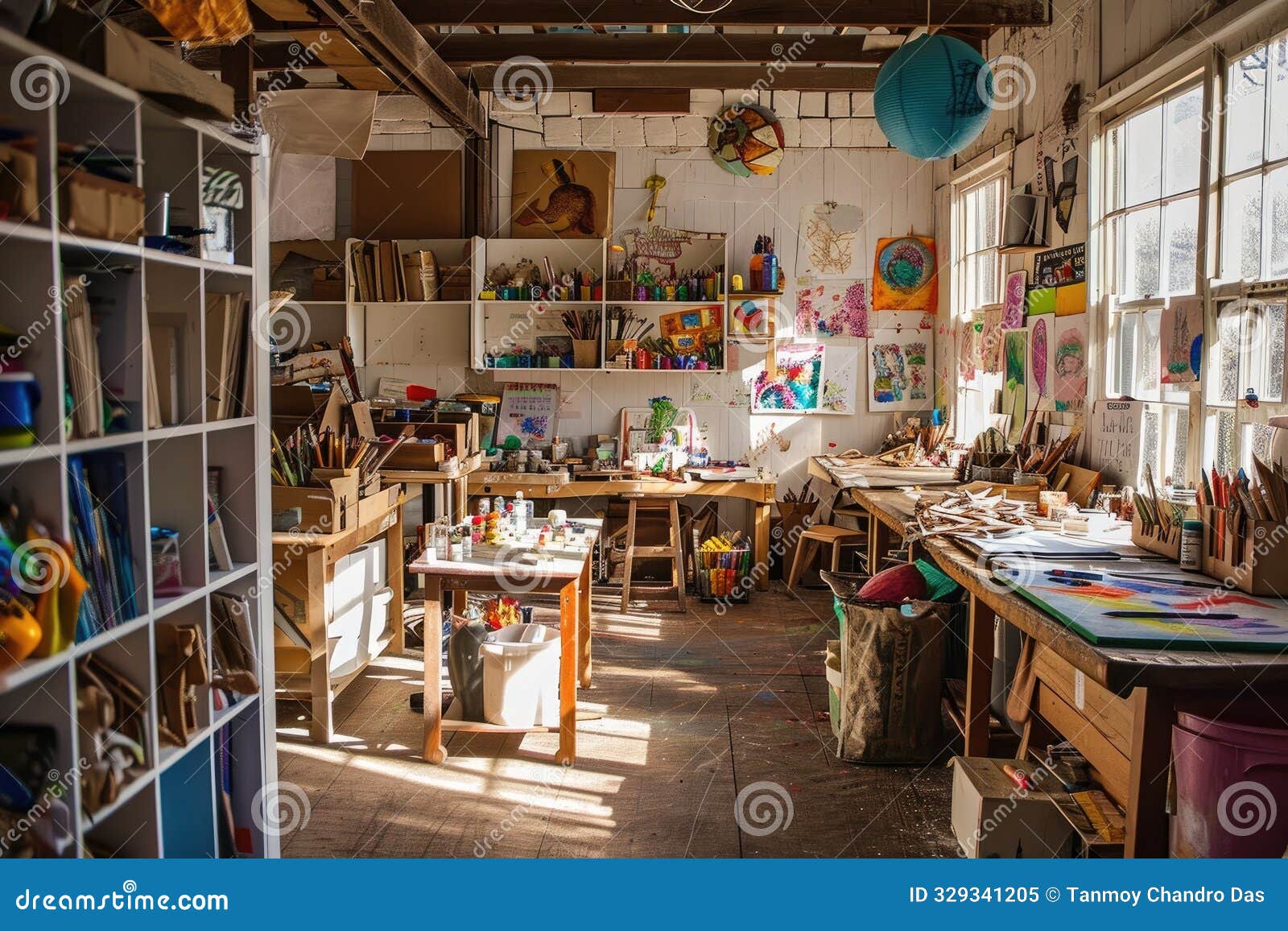 A Creative Space Full of Children Exploring Different Art Supplies, AI ...