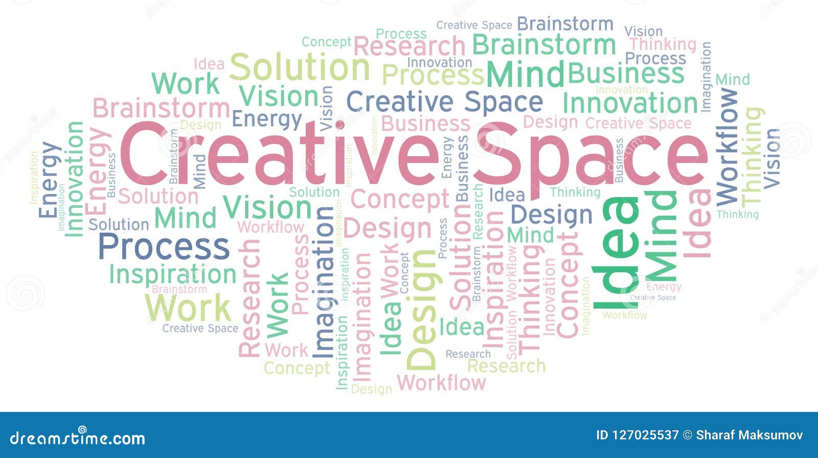 Creative Space Word Cloud, Made with Text only. Stock Illustration ...
