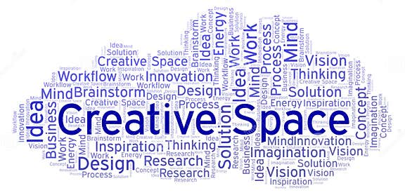 Creative Space Word Cloud, Made with Text only. Stock Illustration ...