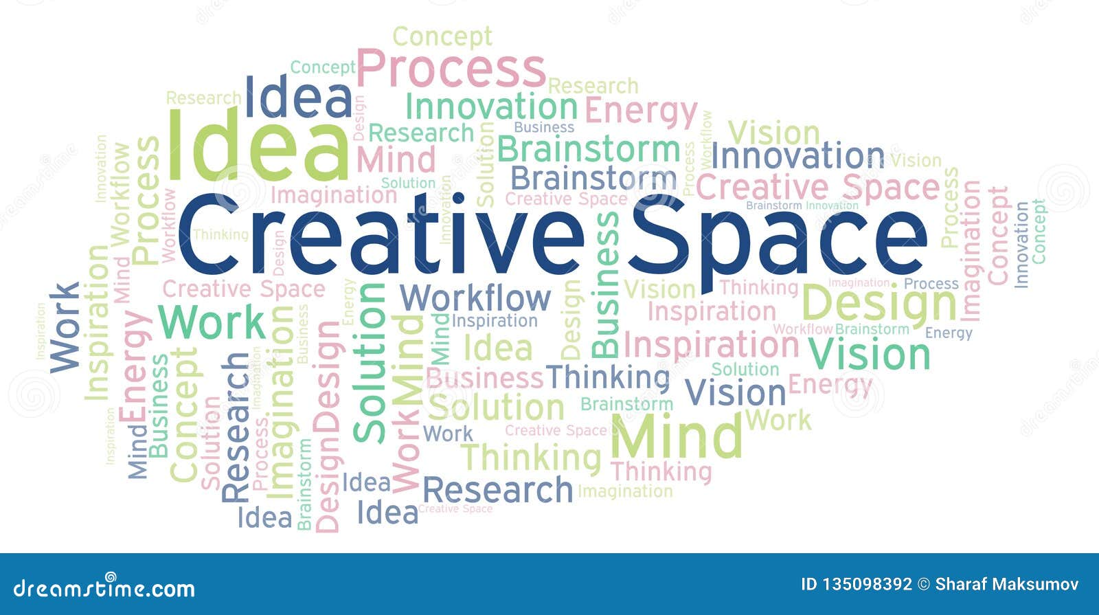 Creative Space Word Cloud, Made with Text only Stock Illustration ...