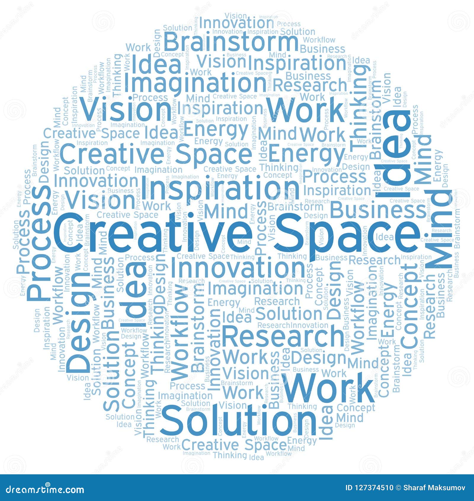 Creative Space Word Cloud, Made with Text only. Stock Illustration ...
